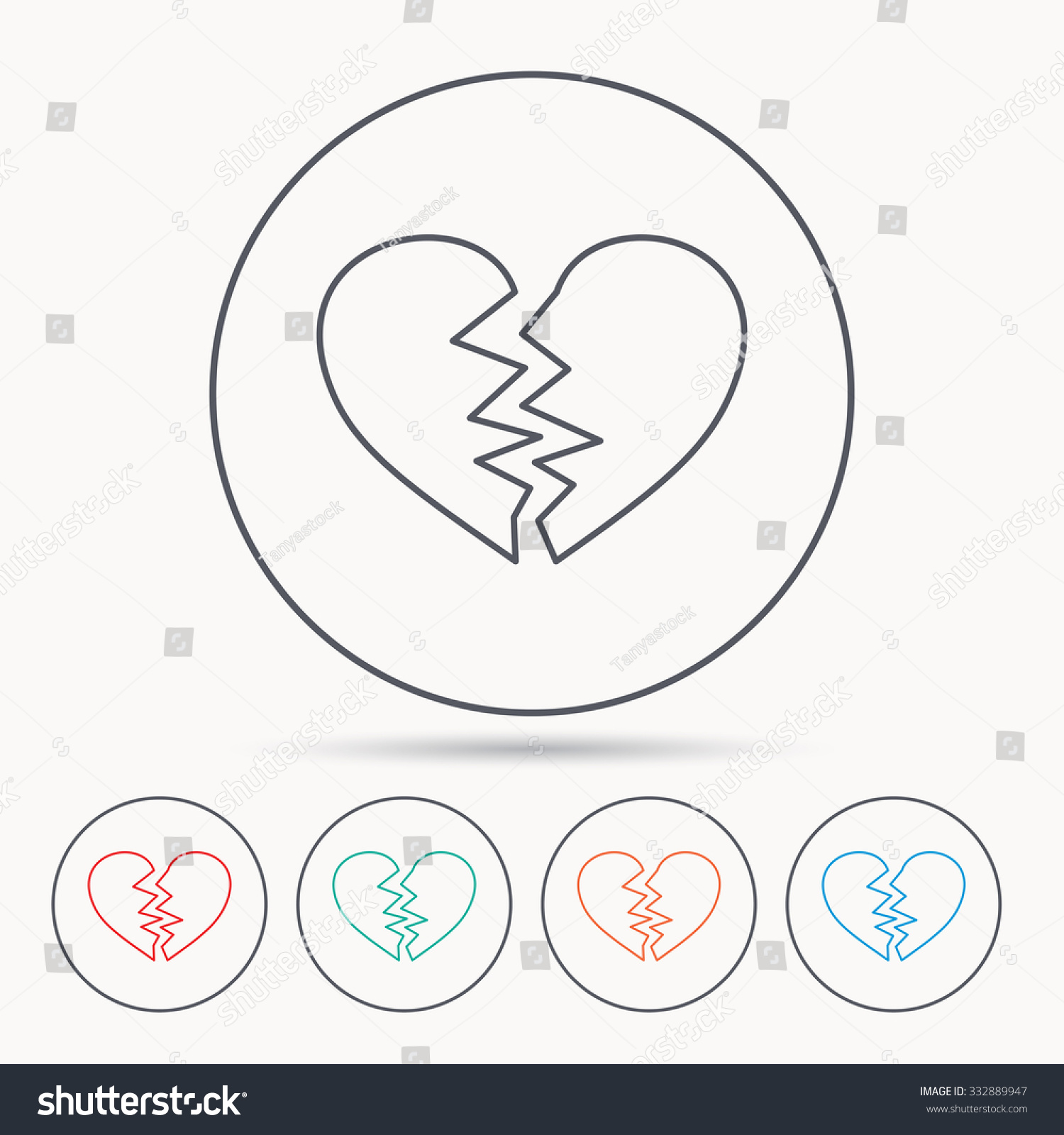 Broken heart icon. Divorce sign. End of love - Royalty Free Stock ...
