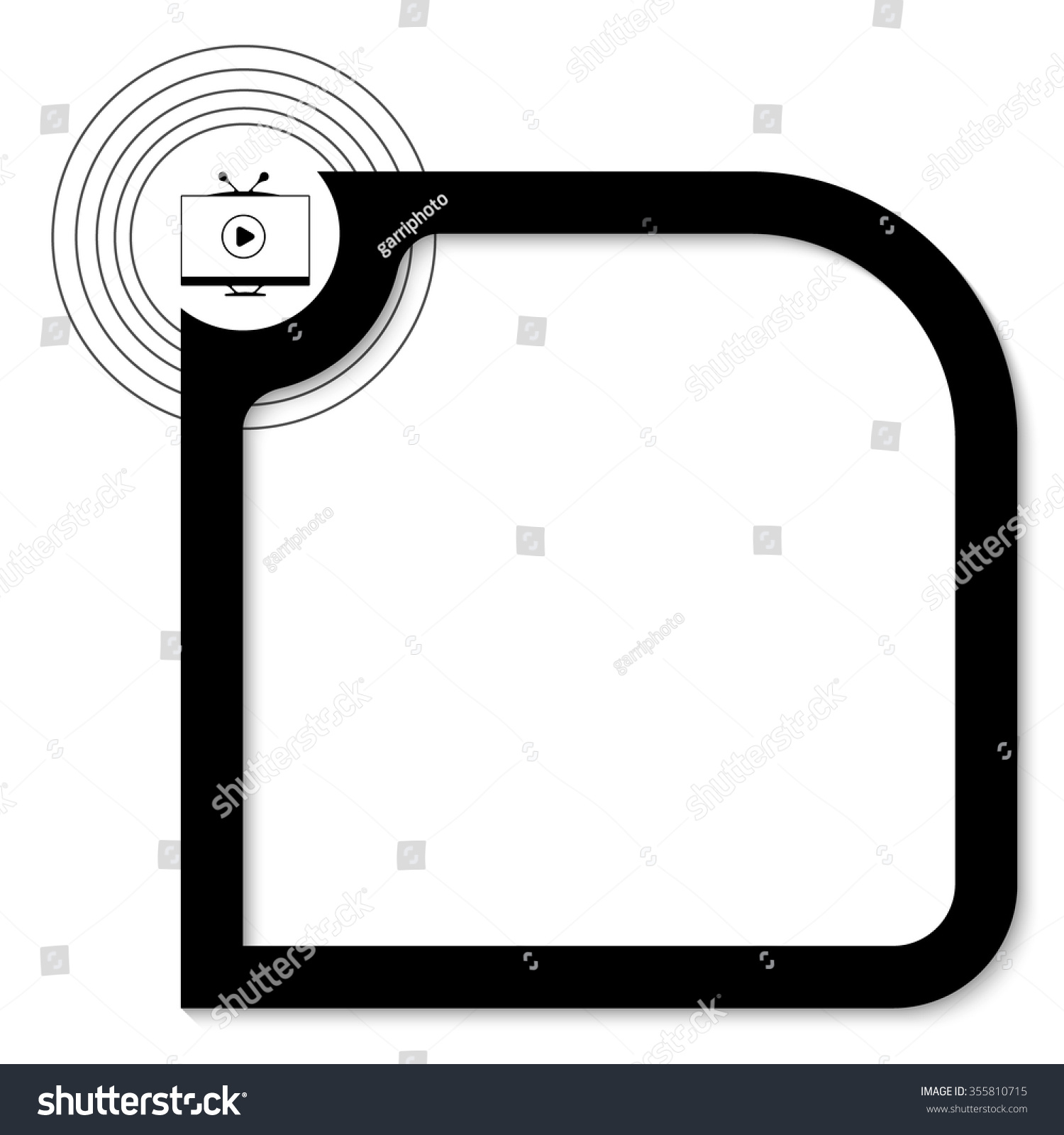 Black text box for text with tv icon - Royalty Free Stock Vector ...