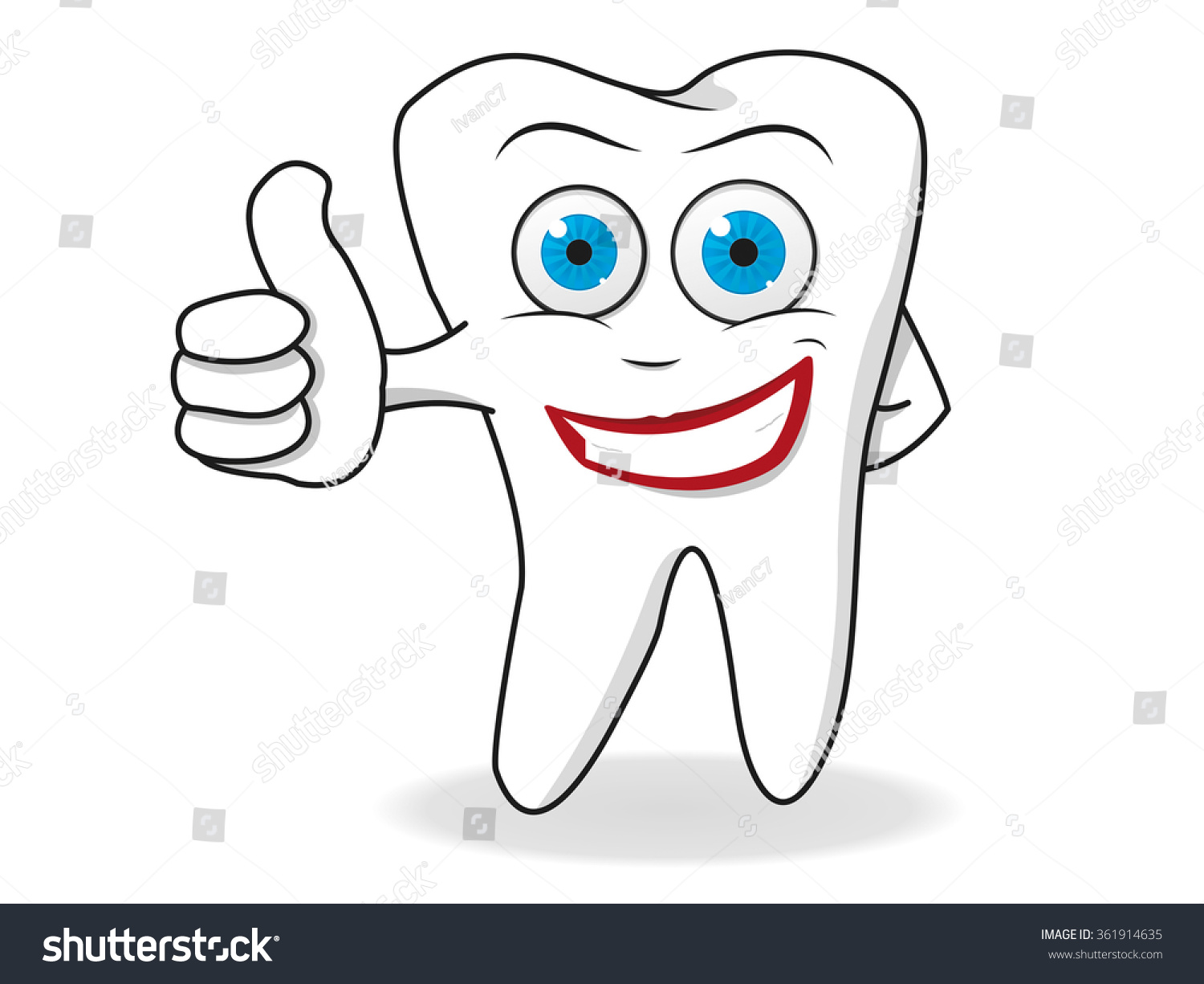 Happy Tooth Character Vector Medical Healthcare Royalty Free Stock