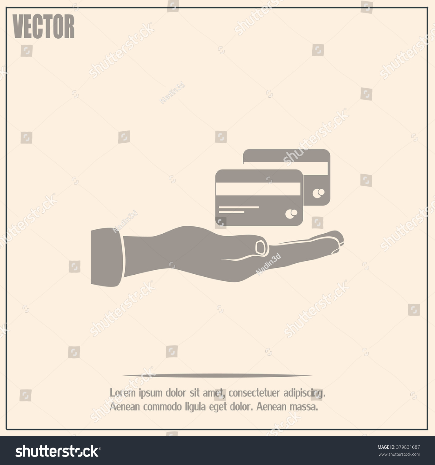 hand credit card icon - Royalty Free Stock Vector 379831687 - Avopix.com