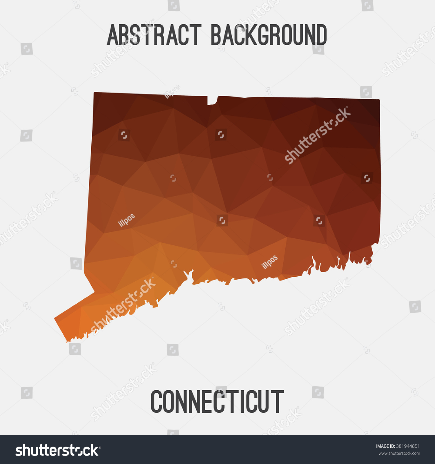 Connecticut state map in geometric polygonal - Royalty Free Stock ...