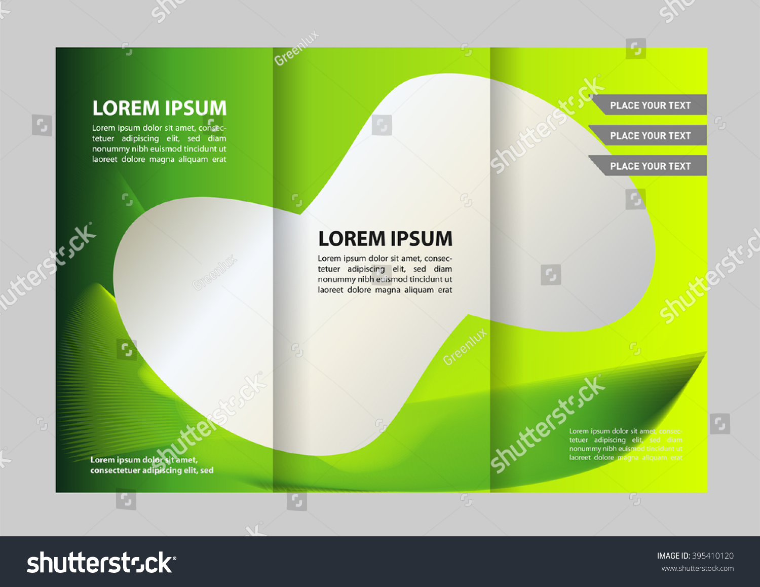Modern tri-fold green template for business - Royalty Free Stock Vector ...