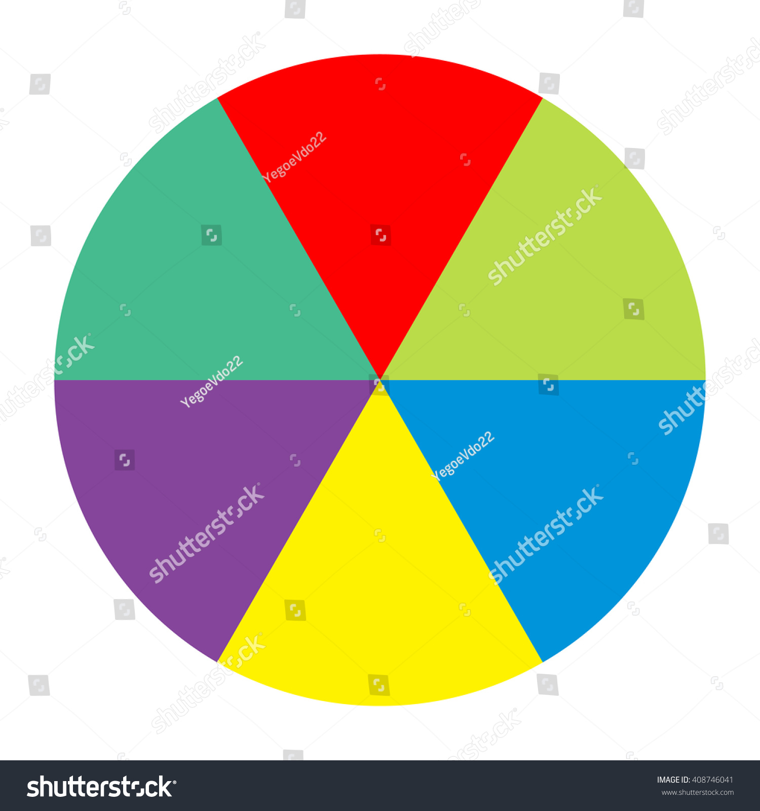 circle divided into six equal parts colored, - Royalty Free Stock ...