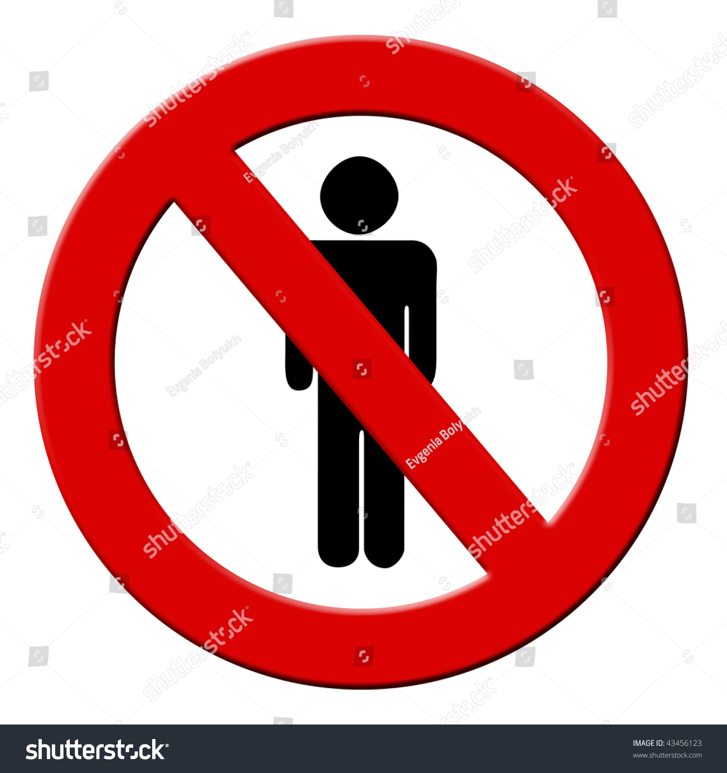 Man prohibited sign - Royalty Free Stock Photo 43456123 - Avopix.com