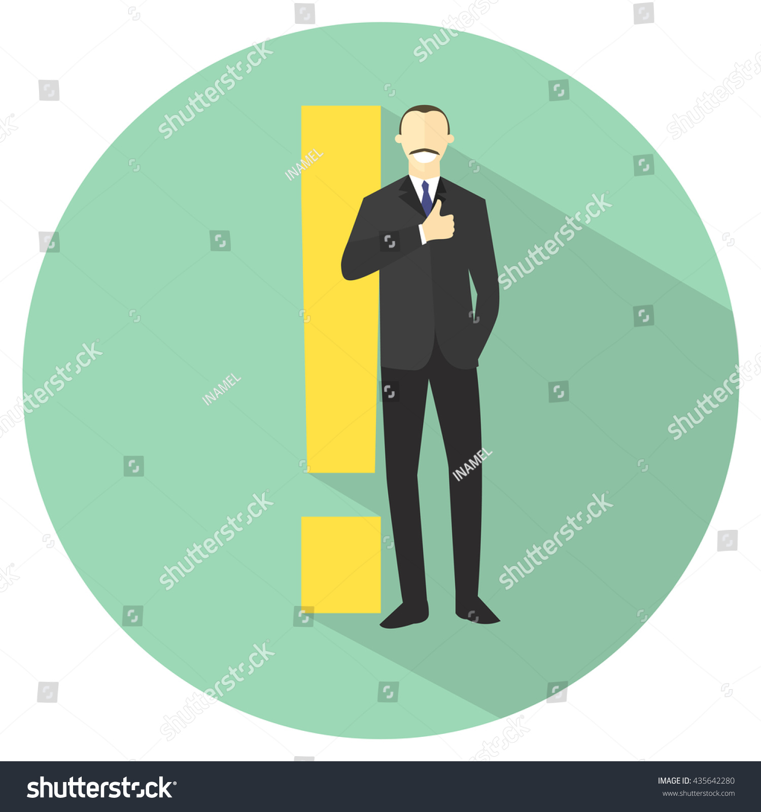 Full-length man with exclamation mark. Person - Royalty Free Stock ...