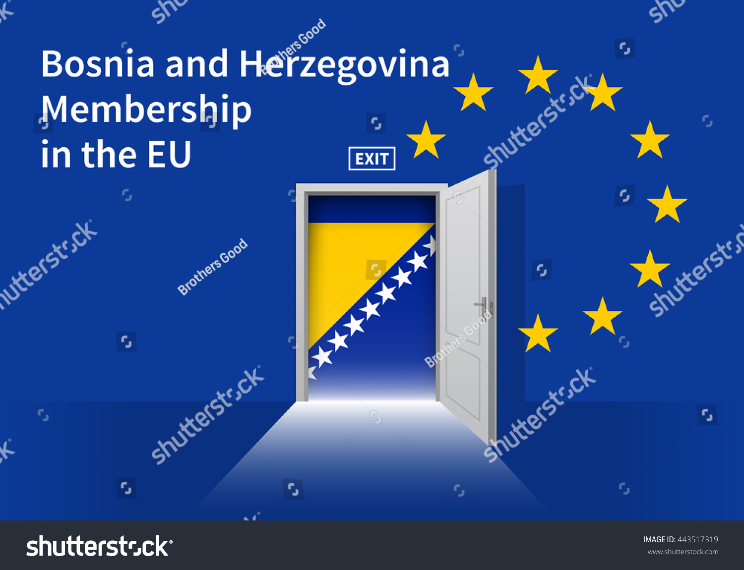 Flag of the Bosnia and Herzegovina and the - Royalty Free Stock Vector ...