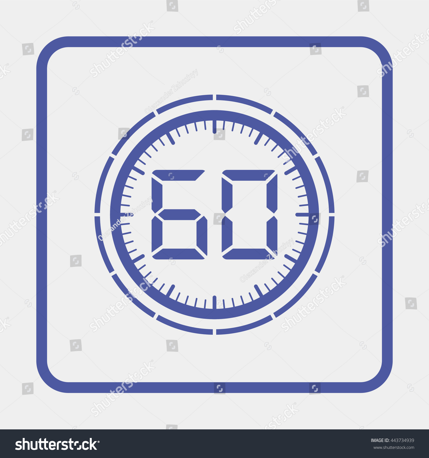 Electronic timer 60 seconds. - Royalty Free Stock Vector 443734939 ...