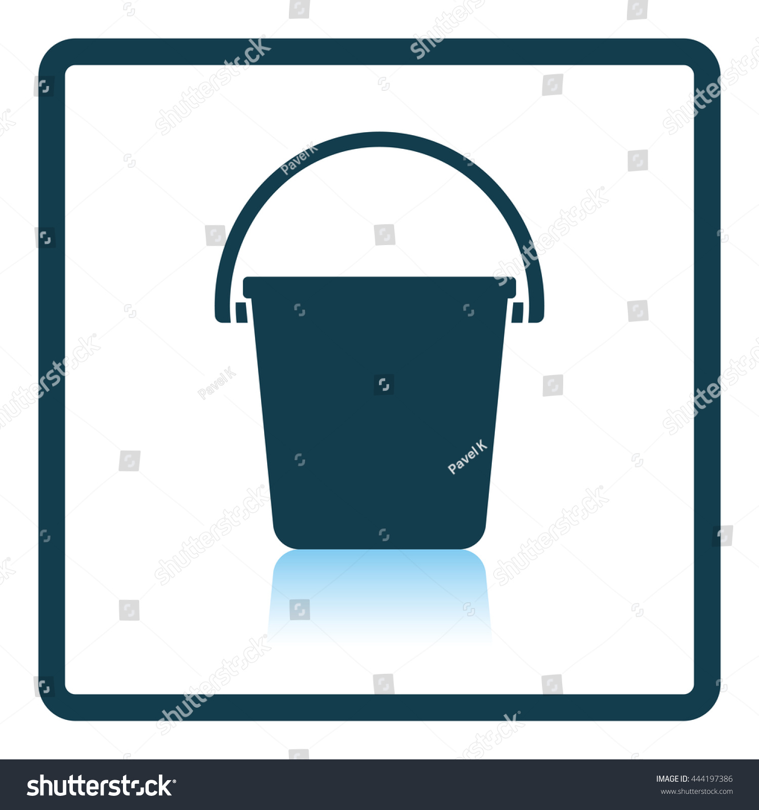 Icon Of Bucket Shadow Reflection Design Vector Royalty Free Stock