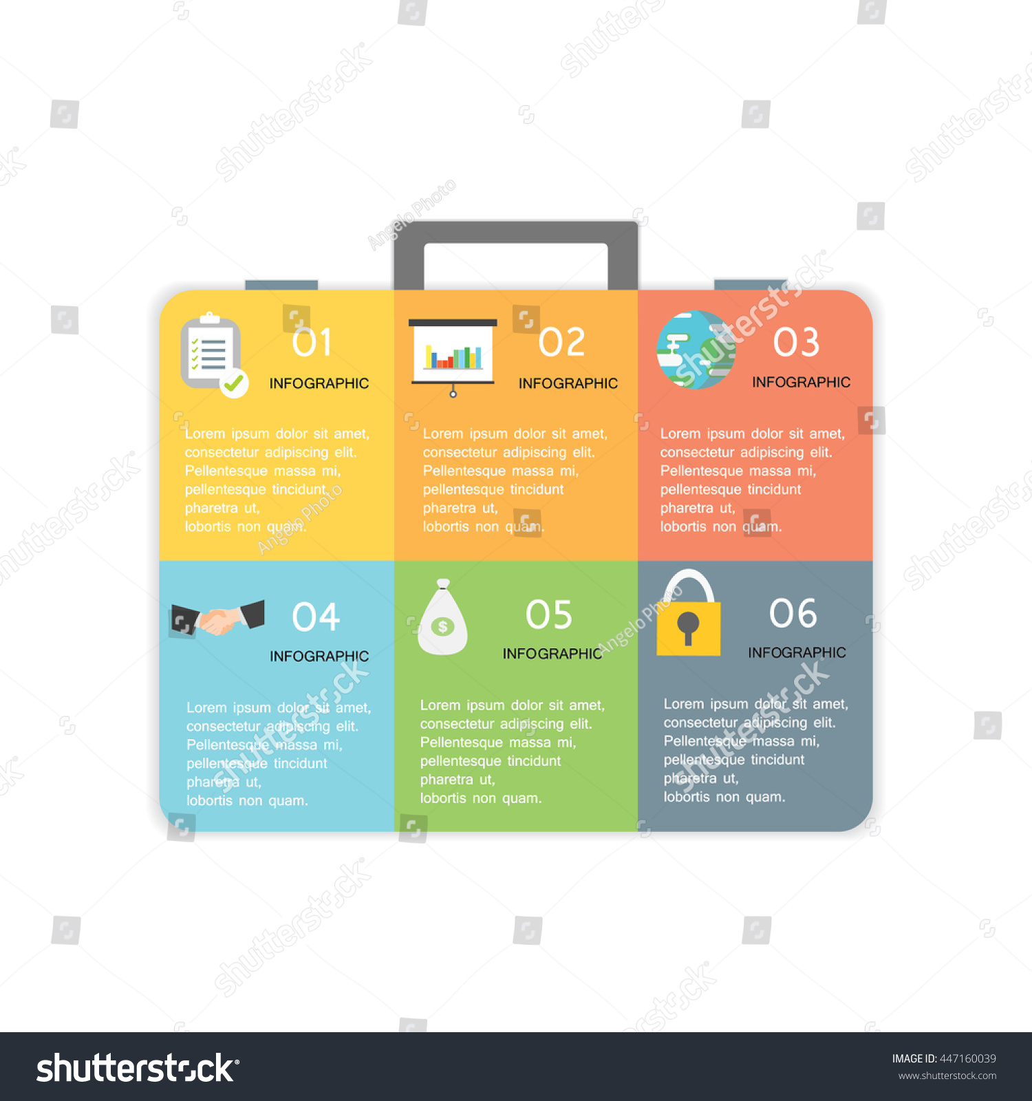 Vector briefcase infographic. Template for bag - Royalty Free Stock ...