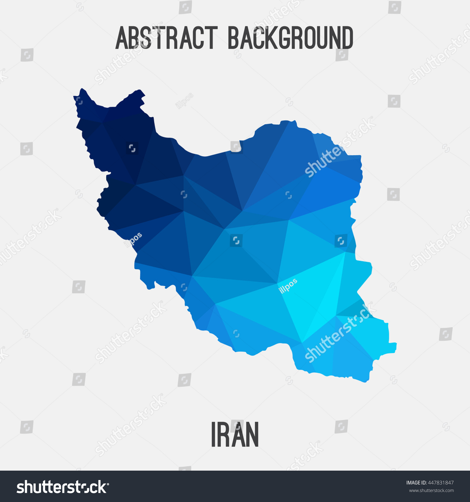 Iran map in geometric polygonal,mosaic style - Royalty Free Stock ...