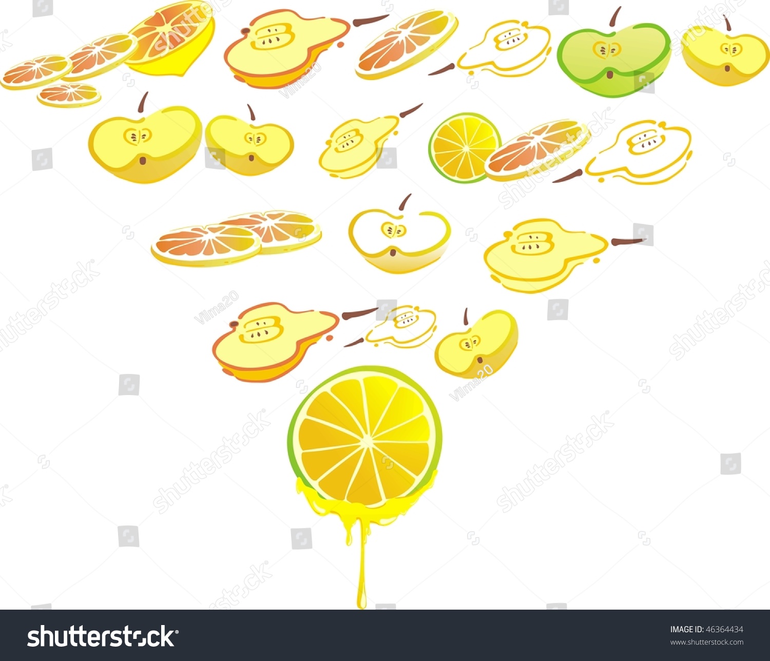 Stylized vector fruit pyramid - Royalty Free Stock Vector 46364434 ...
