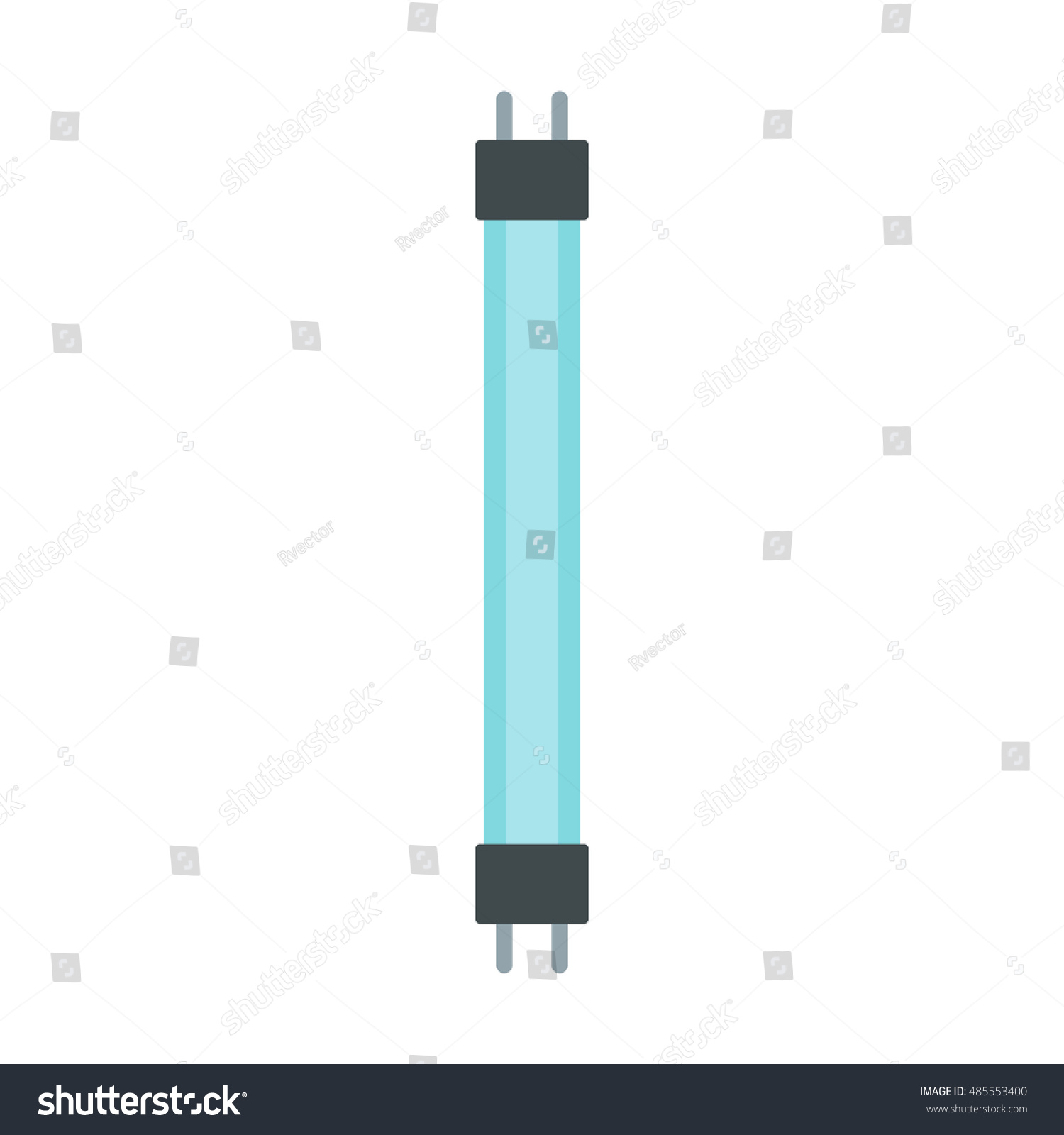 Fluorescent lamp icon in flat style isolated on - Royalty Free Stock ...