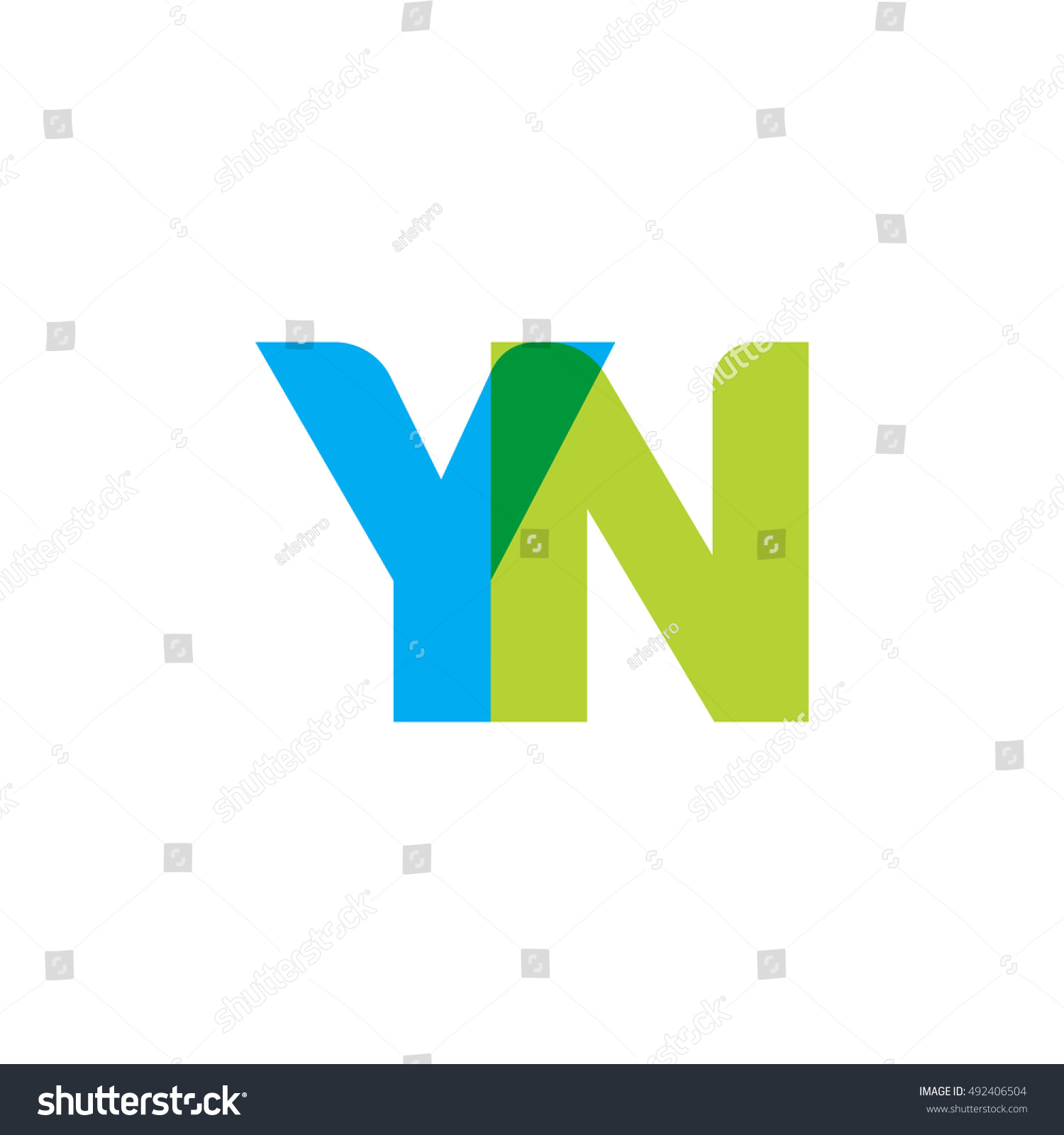 uppercase YN logo, blue green overlap - Royalty Free Stock Vector ...