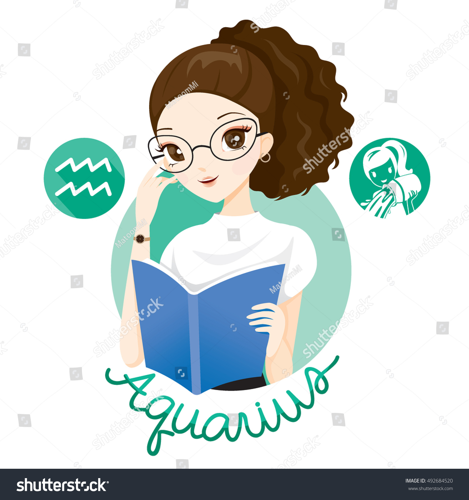 Woman With Aquarius Zodiac Sign Astrological Royalty Free Stock
