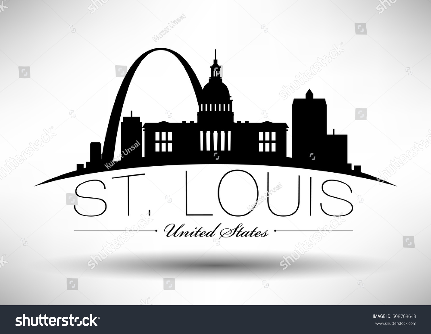 Vector Graphic Design of St. Louis City Skyline - Royalty Free Stock ...