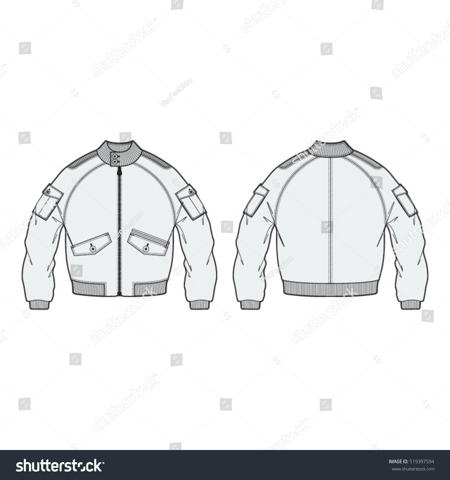 Aeronautical Bomber Jacket Template - Royalty Free Stock Vector ...