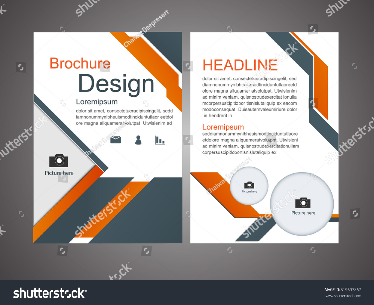 Modern orange Brochure layout design - Royalty Free Stock Vector ...