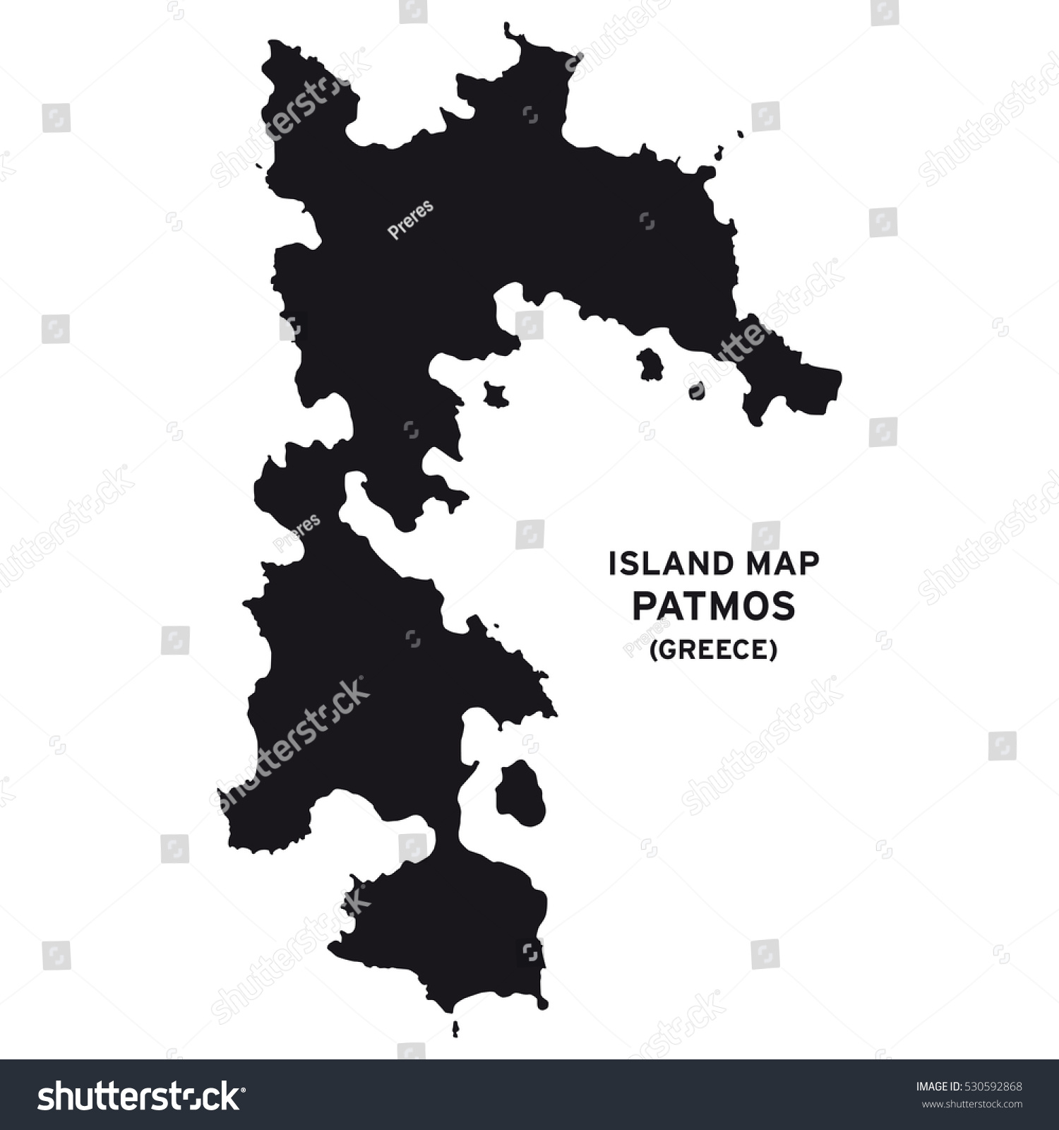 Island map of Patmos (Greece) - Royalty Free Stock Vector 530592868 ...