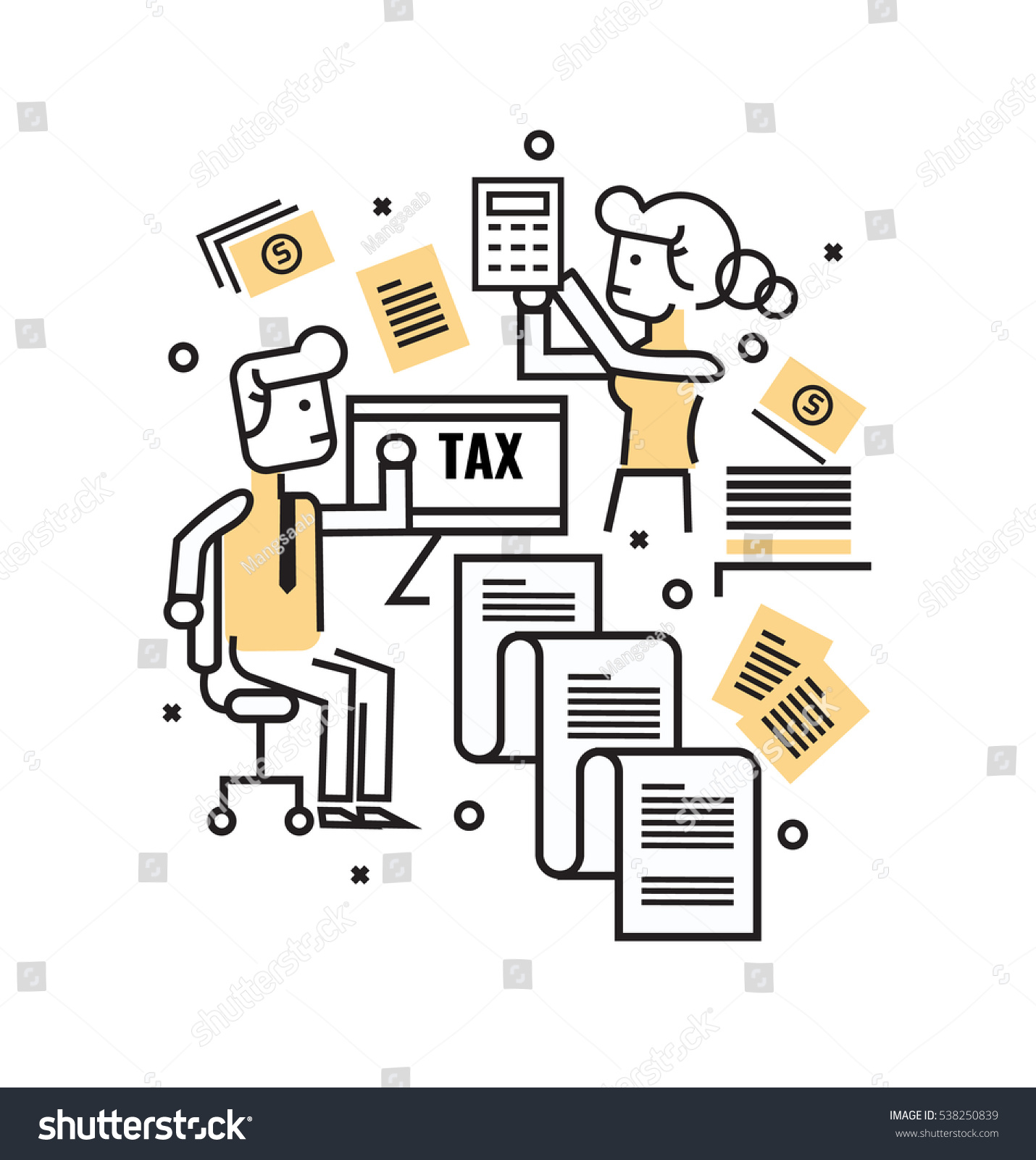 Busy Business people with Tax documents. Tax - Royalty Free Stock ...