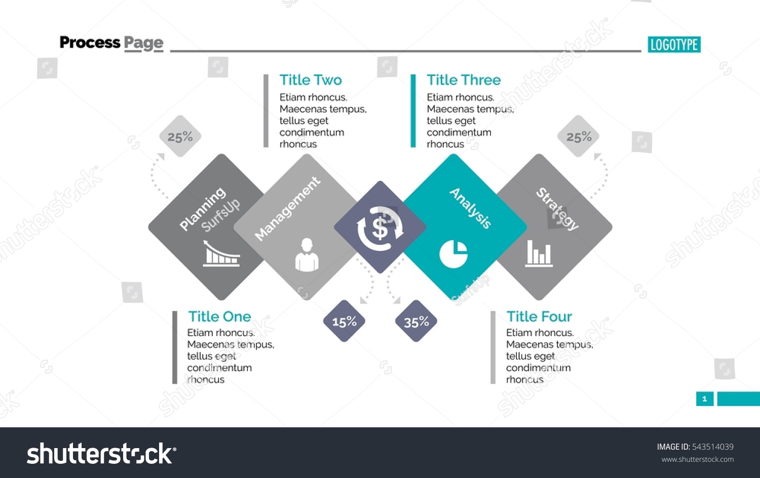 Process Diagram Slide Template - Royalty Free Stock Vector 543514039 ...