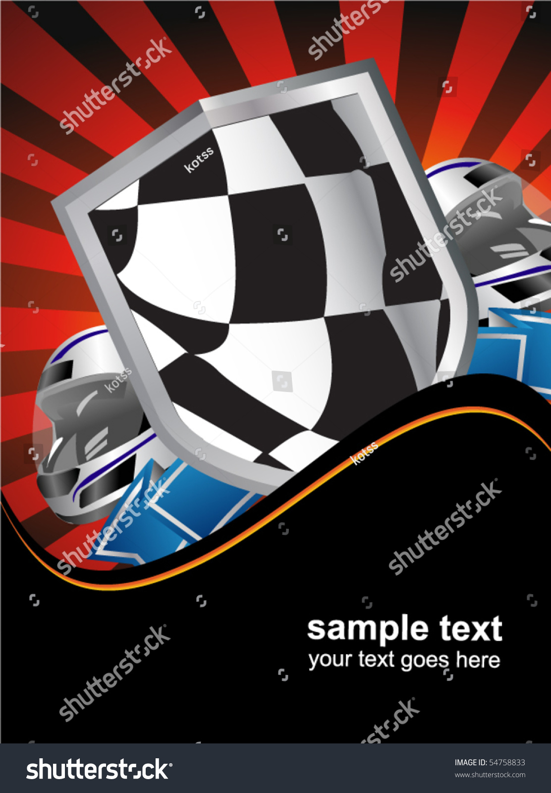 racing sign on the ray background - Royalty Free Stock Vector 54758833 ...