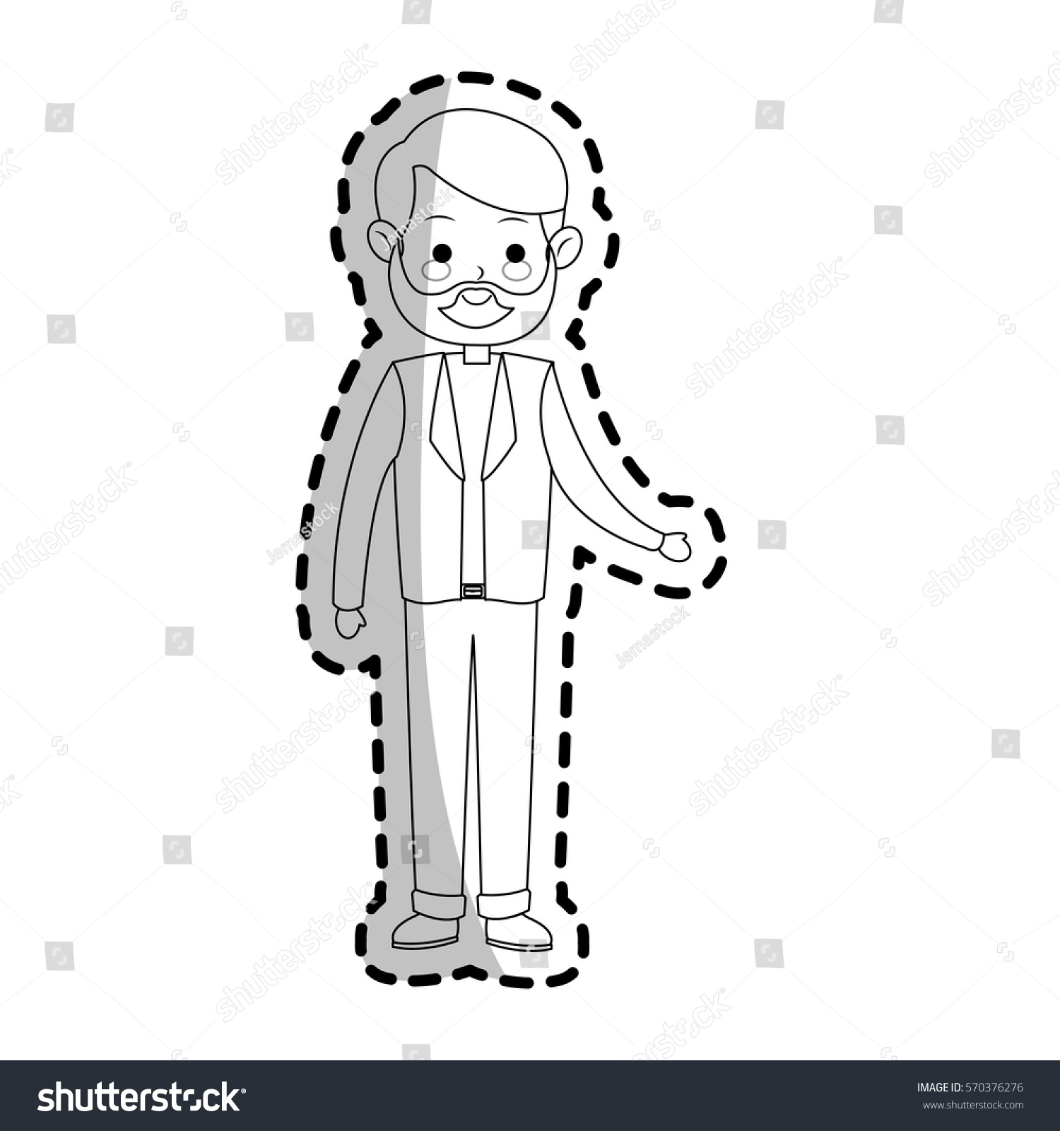Old Man Cartoon Icon Royalty Free Stock Vector 570376276