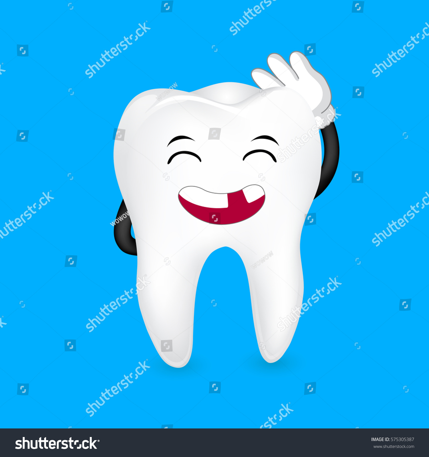 Tooth character with loose tooth. funny - Royalty Free Stock Vector ...