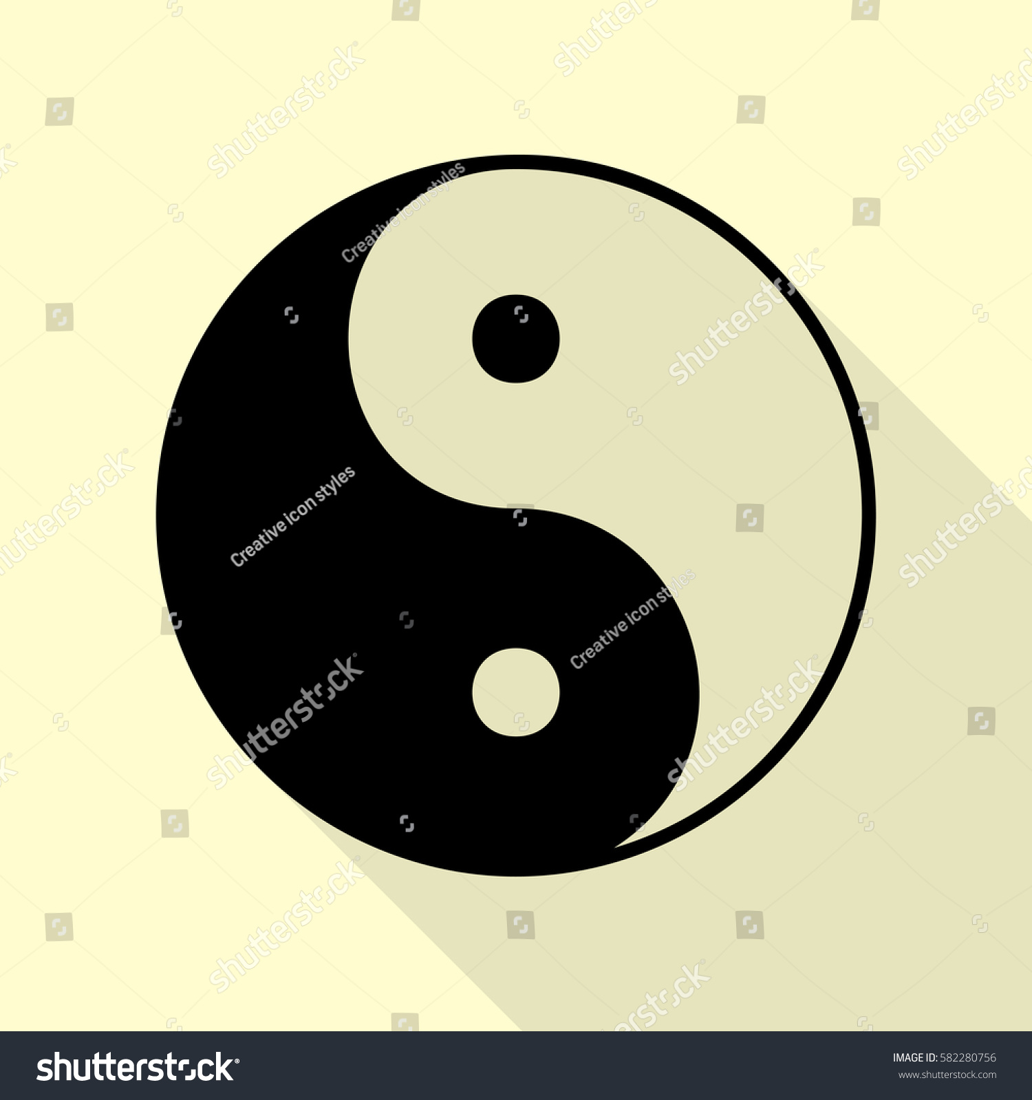 Ying yang symbol of harmony and balance. Black - Royalty Free Stock ...