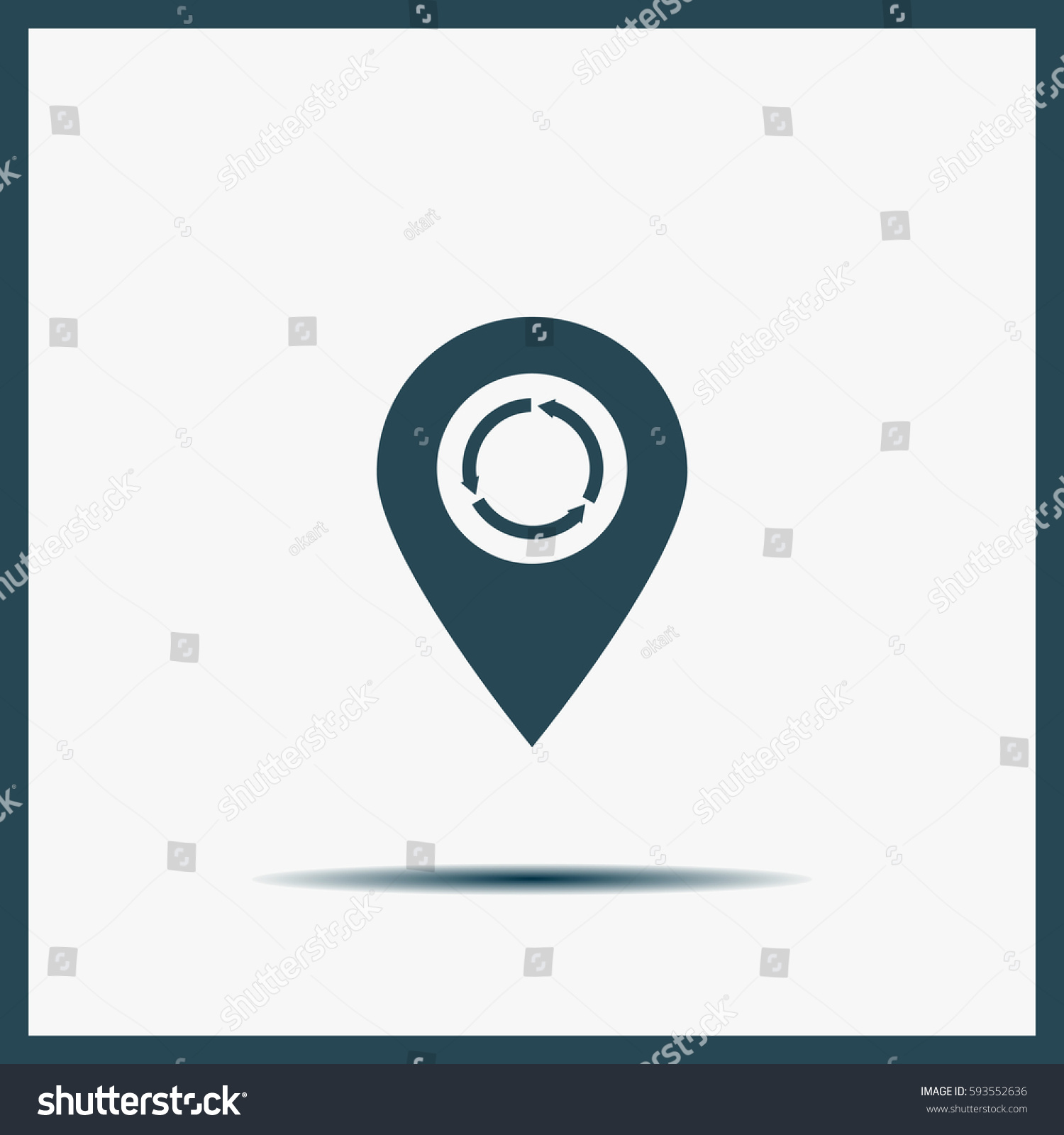 Arrows circle vector map pointer - Royalty Free Stock Vector 593552636 ...