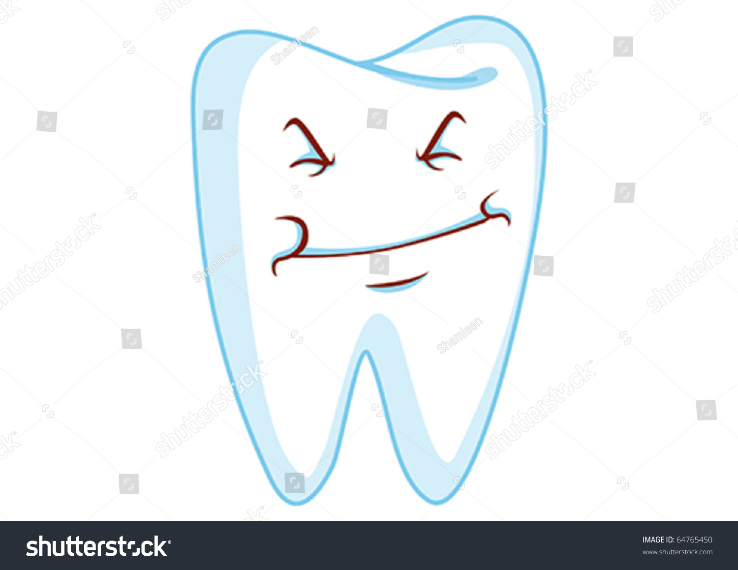 Grin Tooth Cartoon Character Illustration in - Royalty Free Stock ...