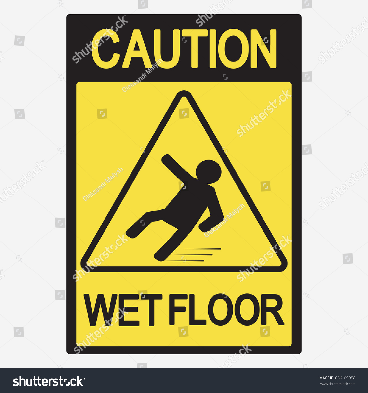Caution Wet Floor Beware Of Slippery Vector Royalty Free Stock
