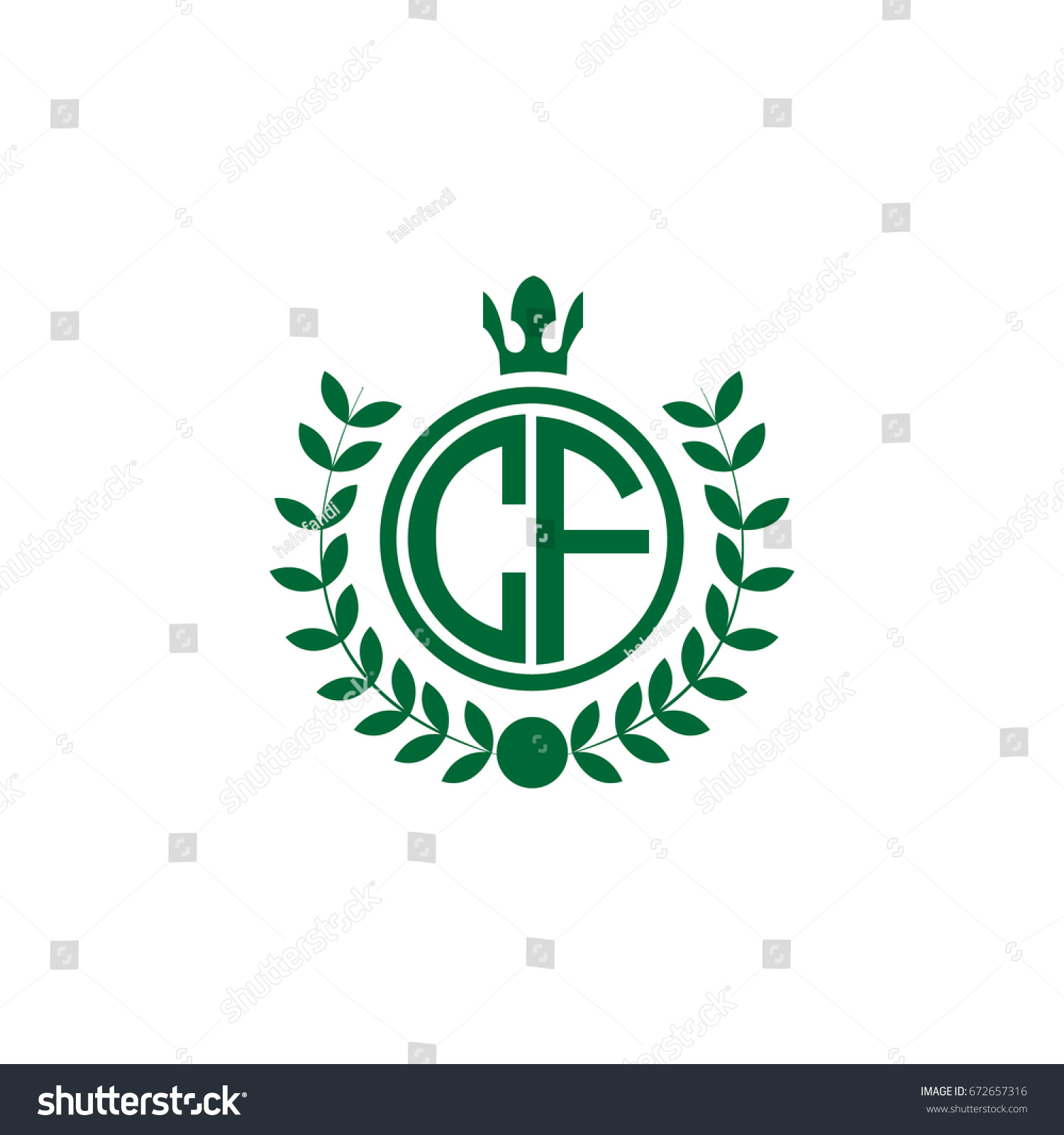 Initial Letter CF Logo Linked Circle Shape with - Royalty Free Stock ...