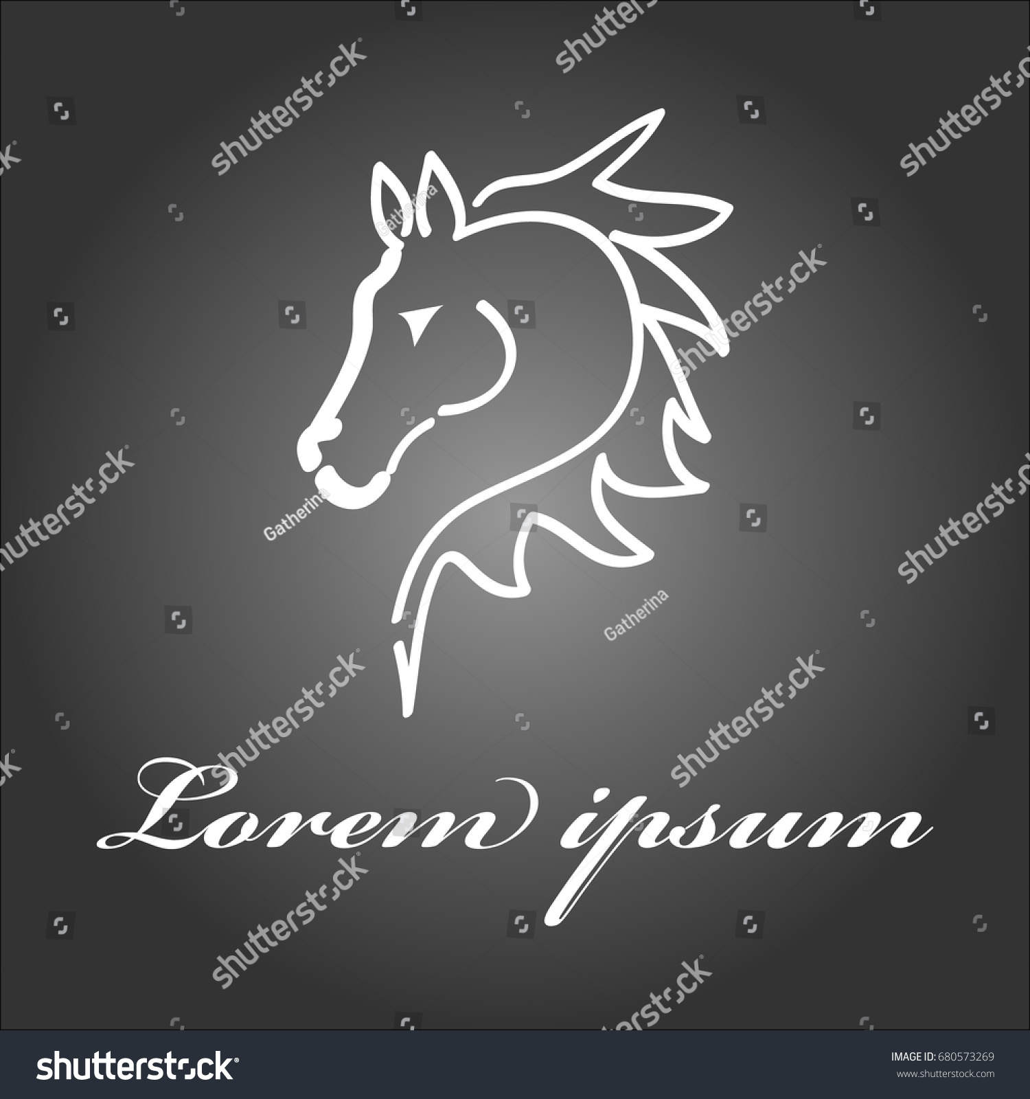 Horse head symbol isolated on background. Vector - Royalty Free Stock ...