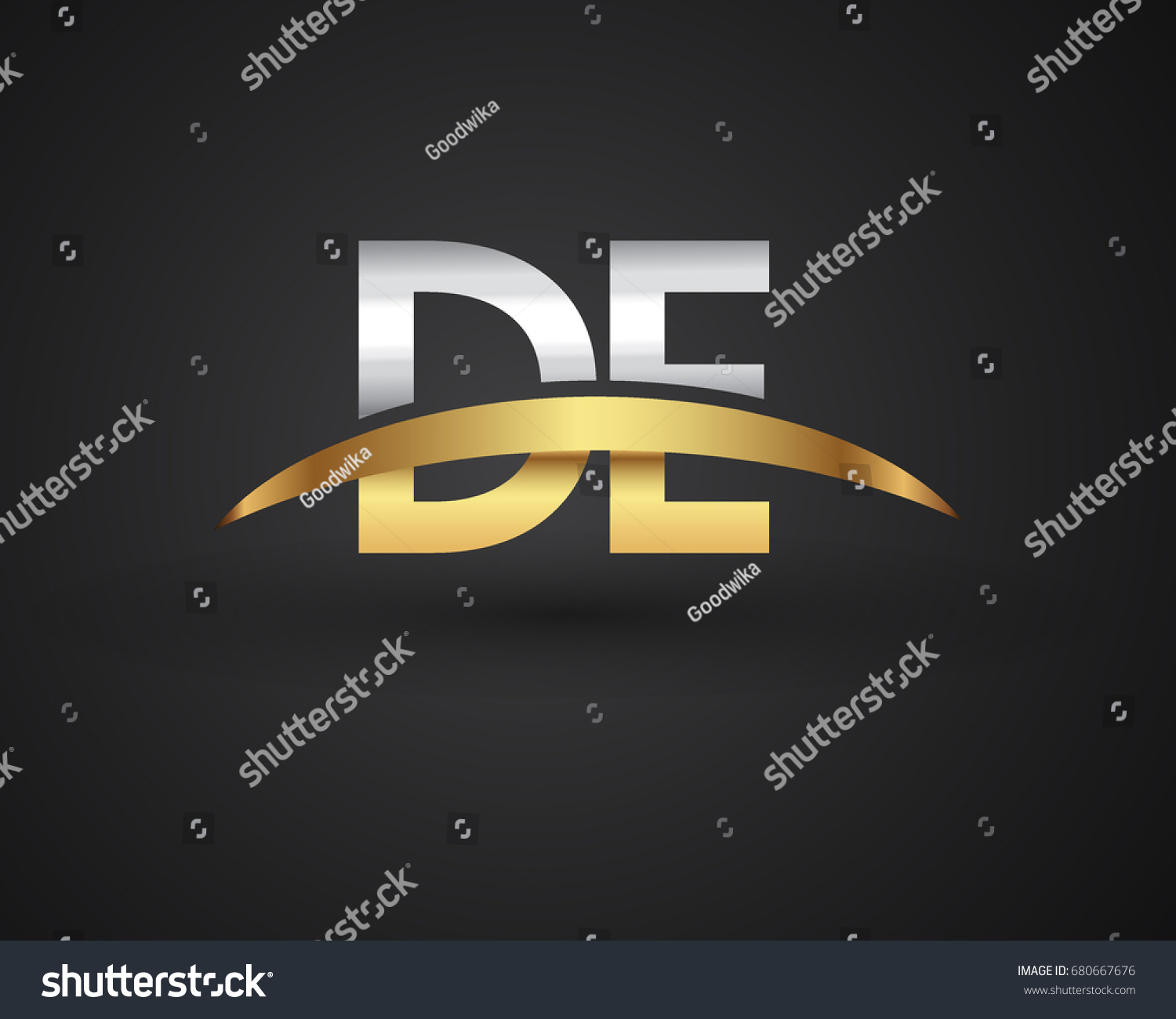 de-initial-logo-company-name-colored-gold-and-royalty-free-stock