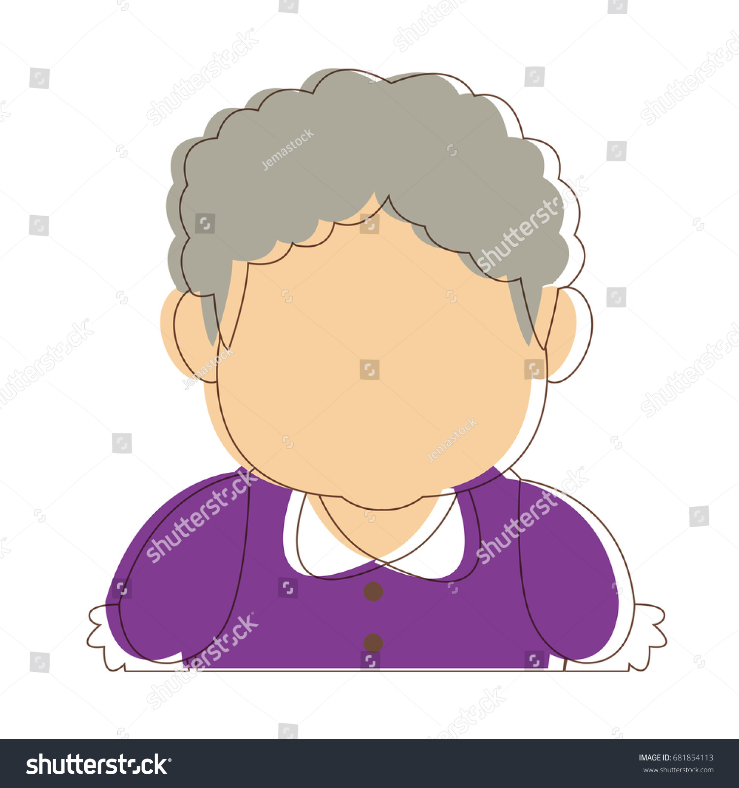 Lovely Grandmother Old Woman Image Cheerful Royalty Free Stock Vector