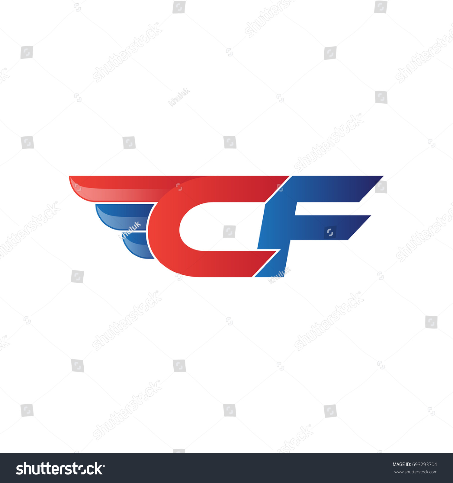 fast initial letter CF logo vector wing - Royalty Free Stock Vector ...