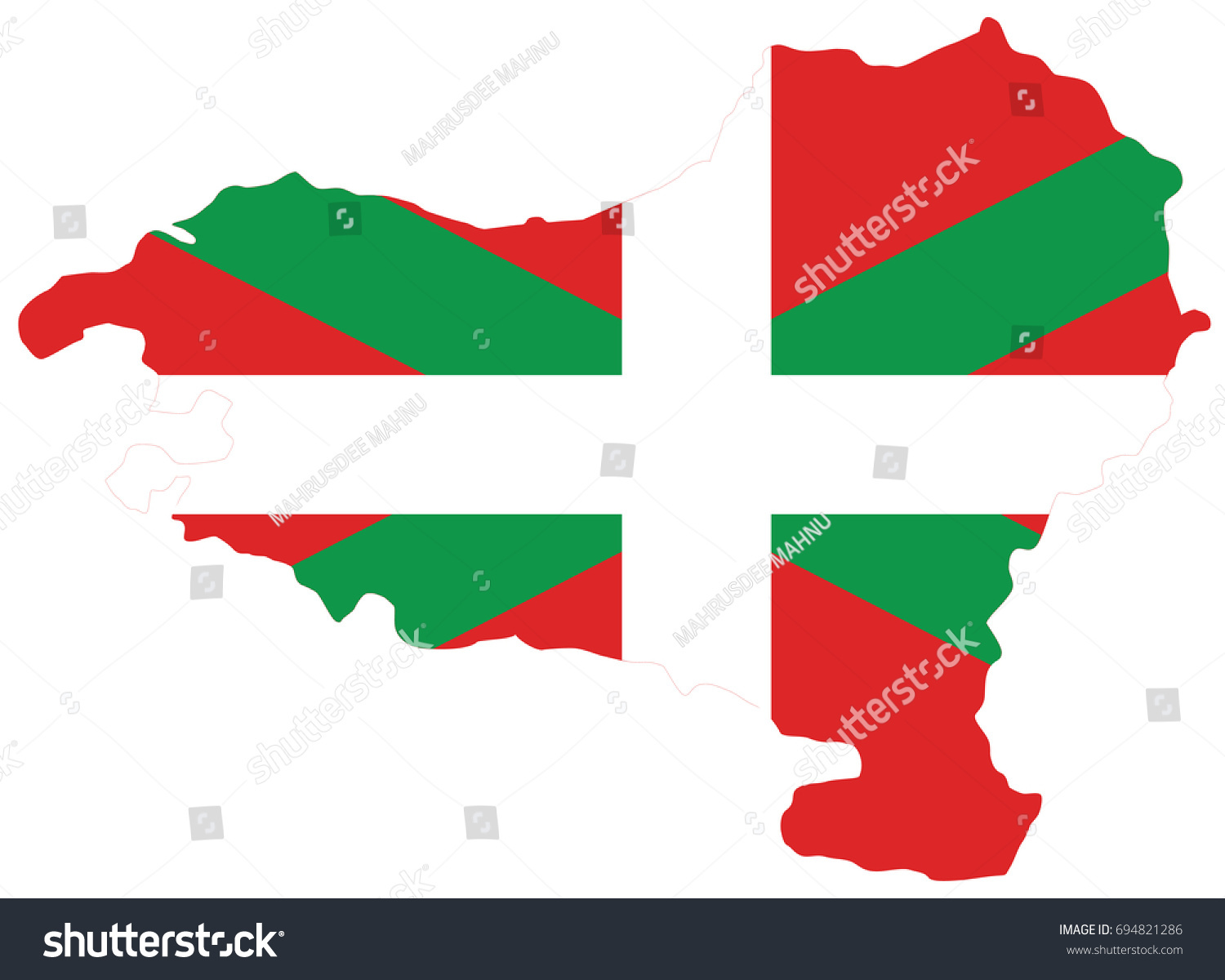 Flag map of Basque Country - Royalty Free Stock Vector 694821286 ...