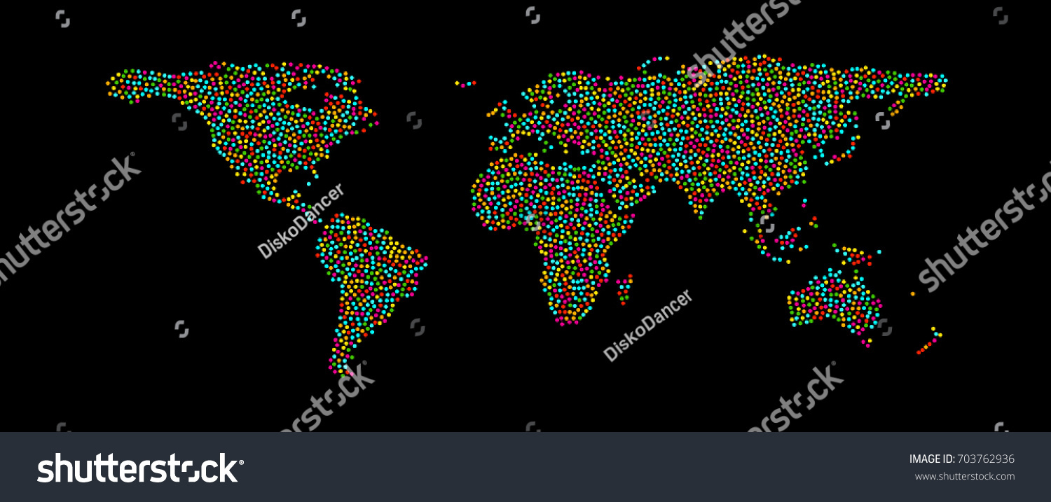 Multicolored dots world map. Abstract pixel - Royalty Free Stock Vector ... Multicolored dots world map. Abstract pixel - Royalty Free Stock Vector ...