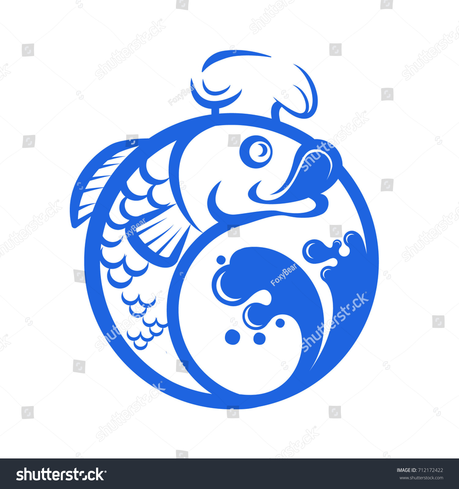 Chef fish logo for restaurant, gourmet. Seafood - Royalty Free Stock ...