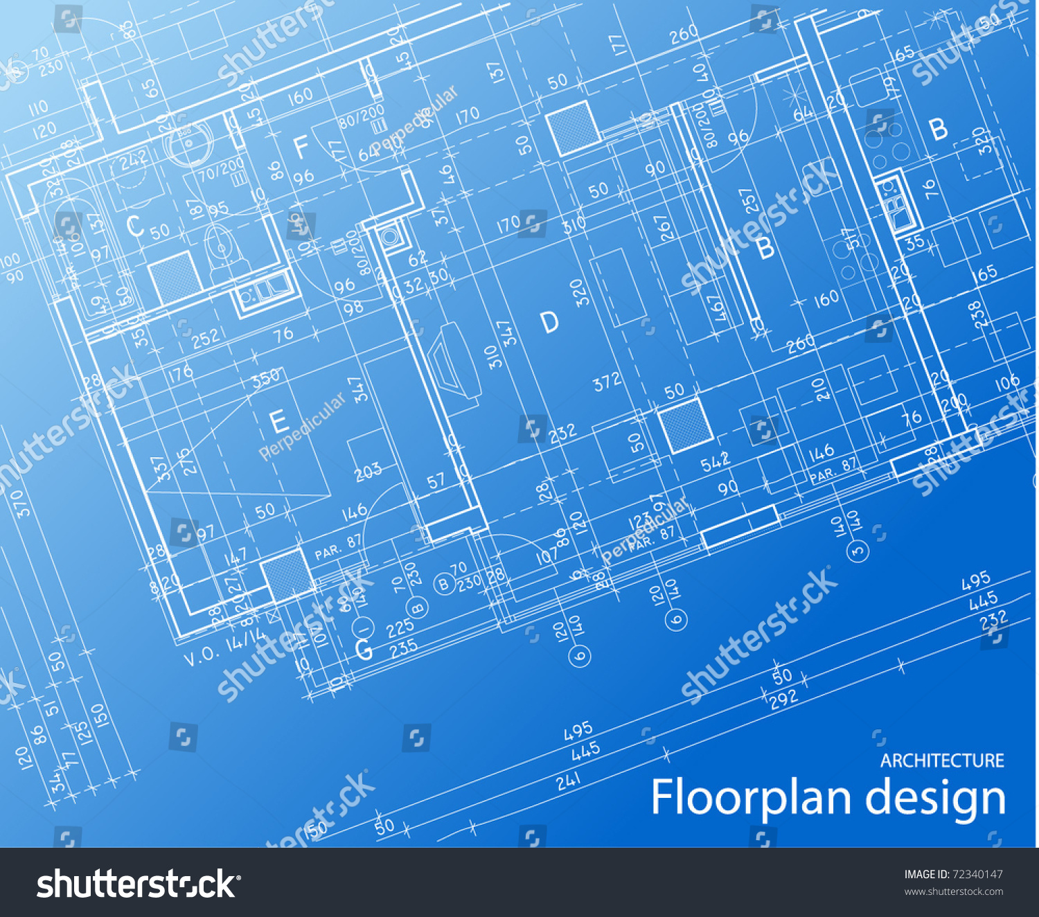 Floor plan blueprint - Royalty Free Stock Vector 72340147 - Avopix.com