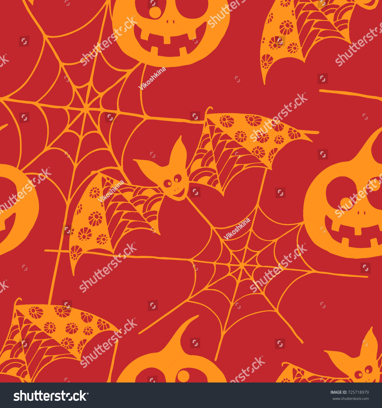 Halloween Background with Zentangle Bats, Net - Royalty Free Stock ...