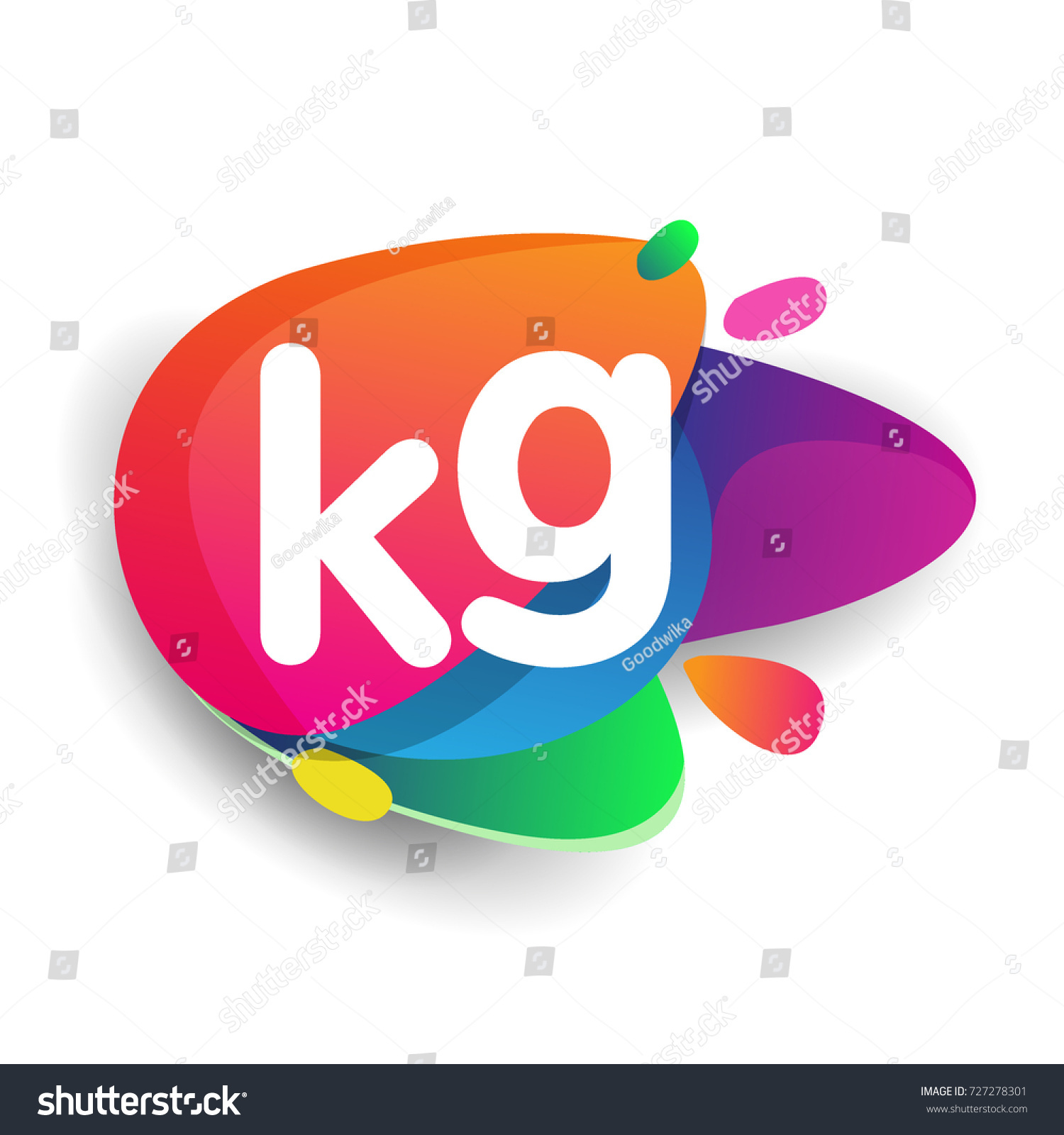 Letter KG logo with colorful splash background, - Royalty Free Stock ...