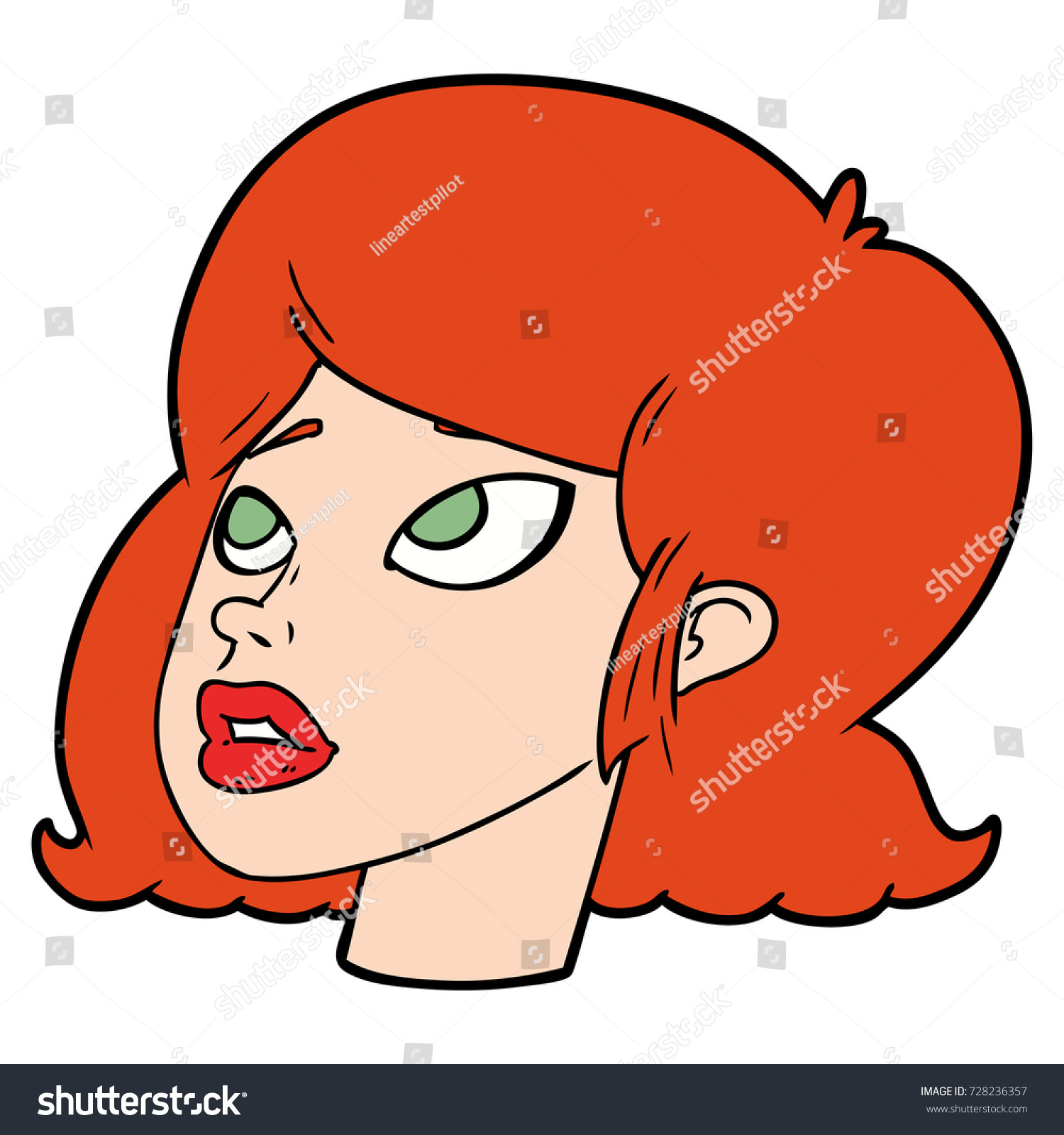 Cartoon Redhead Girl Royalty Free Stock Vector 728236357