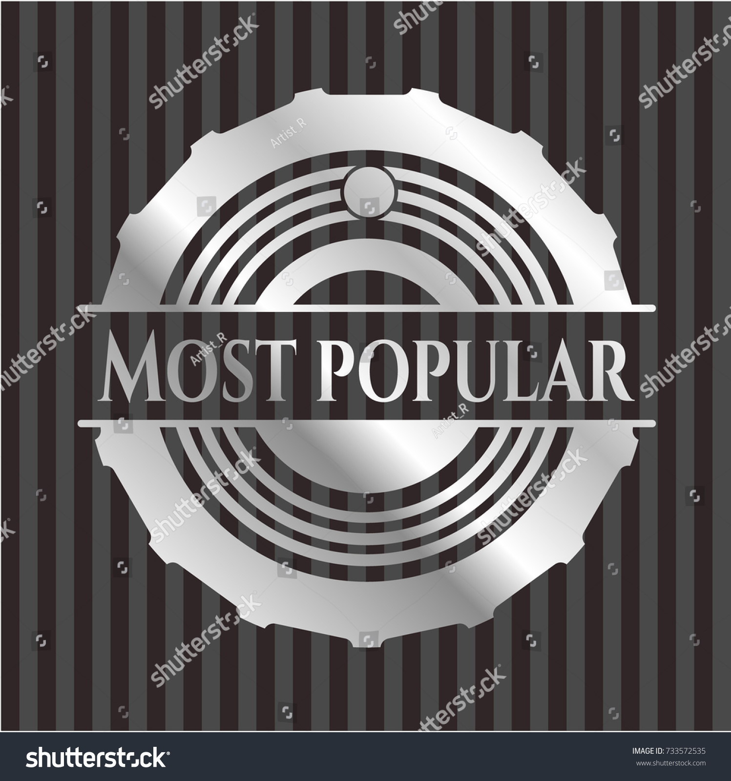Most Popular Silvery Emblem Or Badge Royalty Free Stock Vector