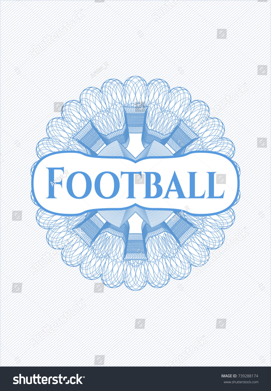 Light blue rosette with text Football inside - Royalty Free Stock ...