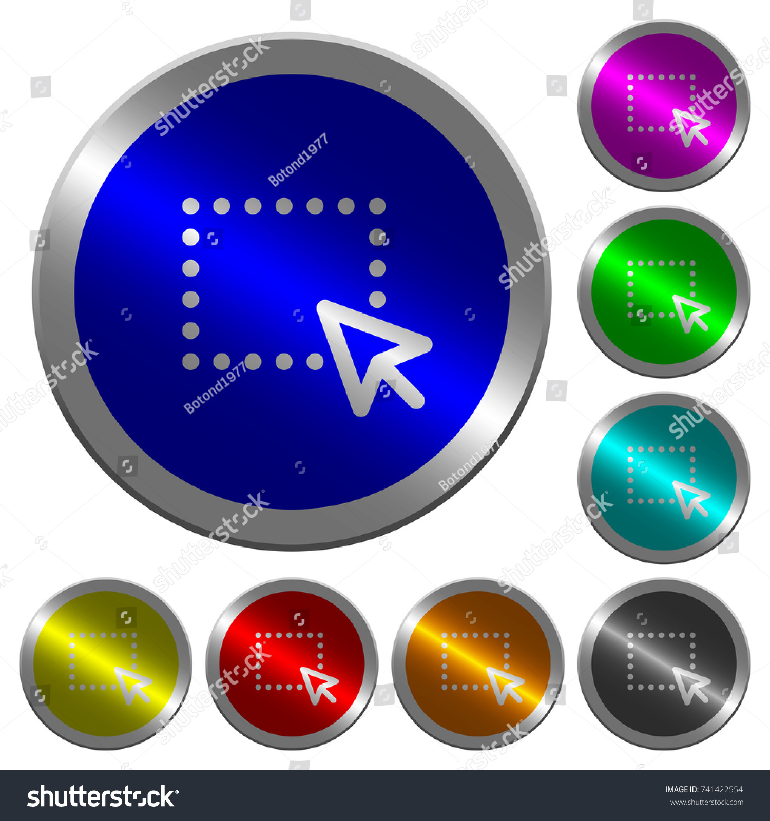 Drag and drop operation icons on round luminous - Royalty Free Stock ...