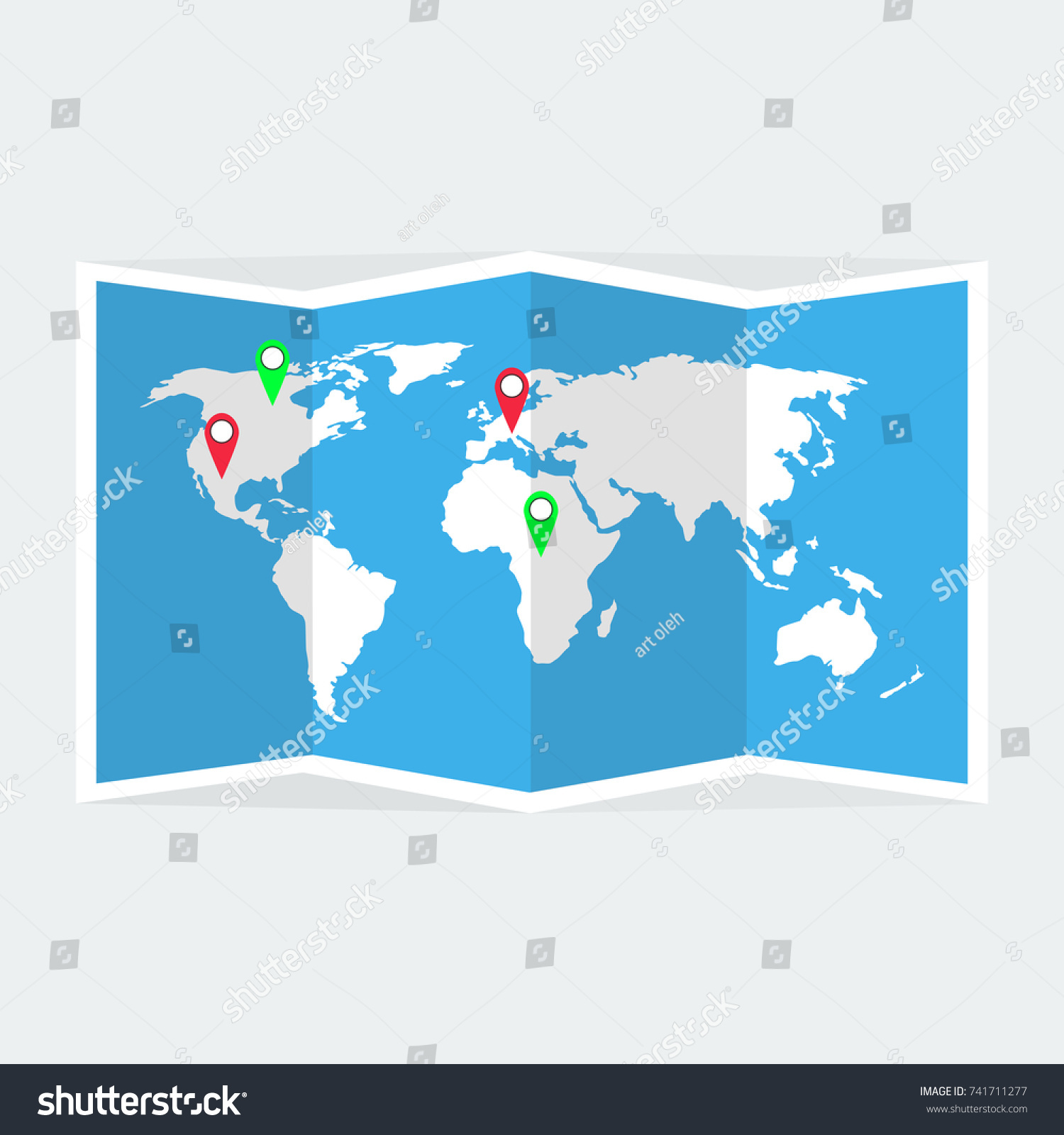 World Travel Map Vector Illustration Royalty Free Stock Vector