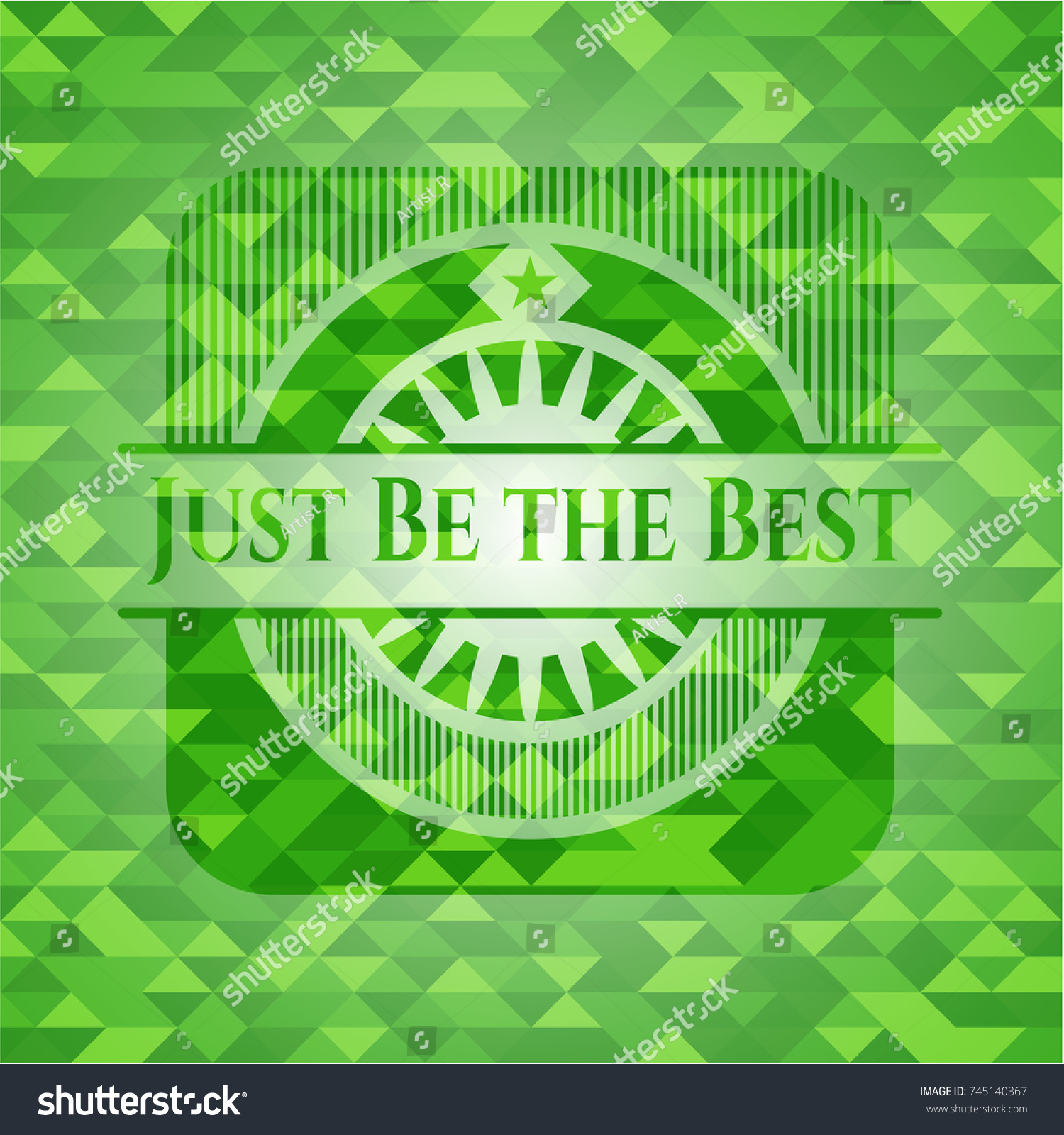 Just Be the Best realistic green emblem. Mosaic - Royalty Free Stock ...