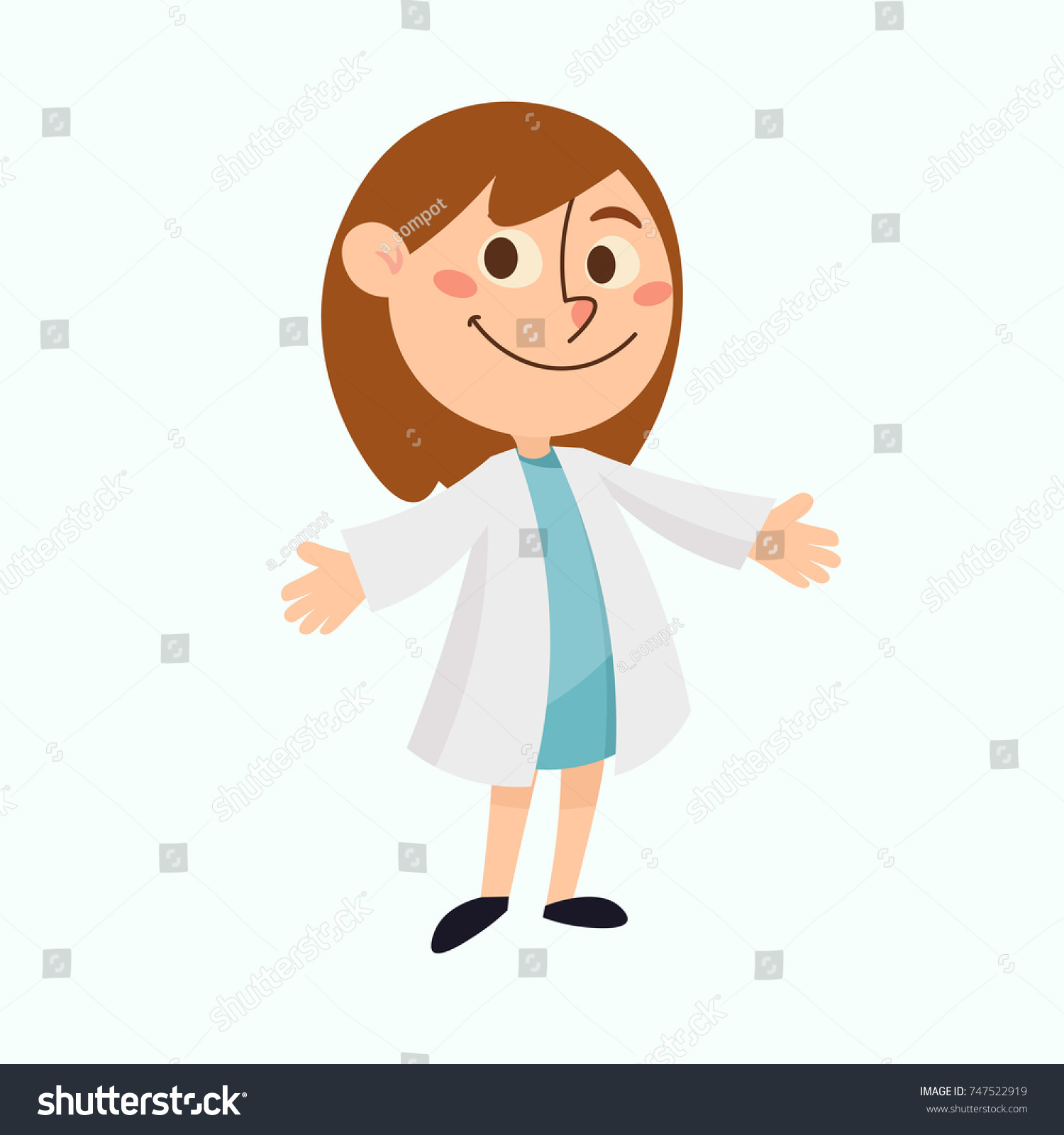 Female Cute Doctor Royalty Free Stock Vector 747522919