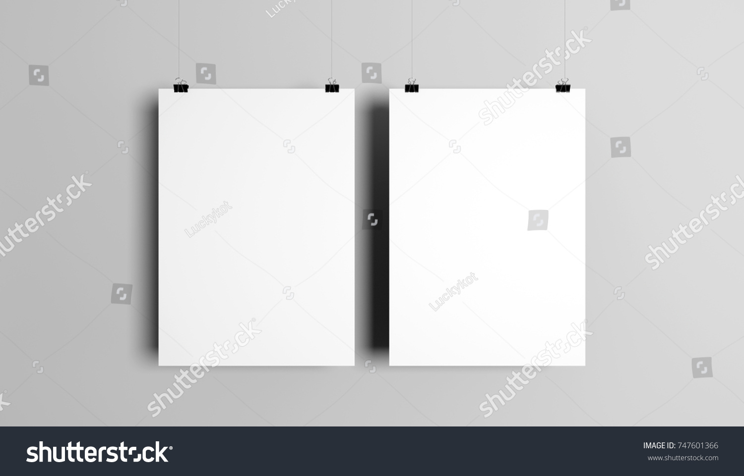 Two poster mockup set - Royalty Free Stock Photo 747601366 - Avopix.com